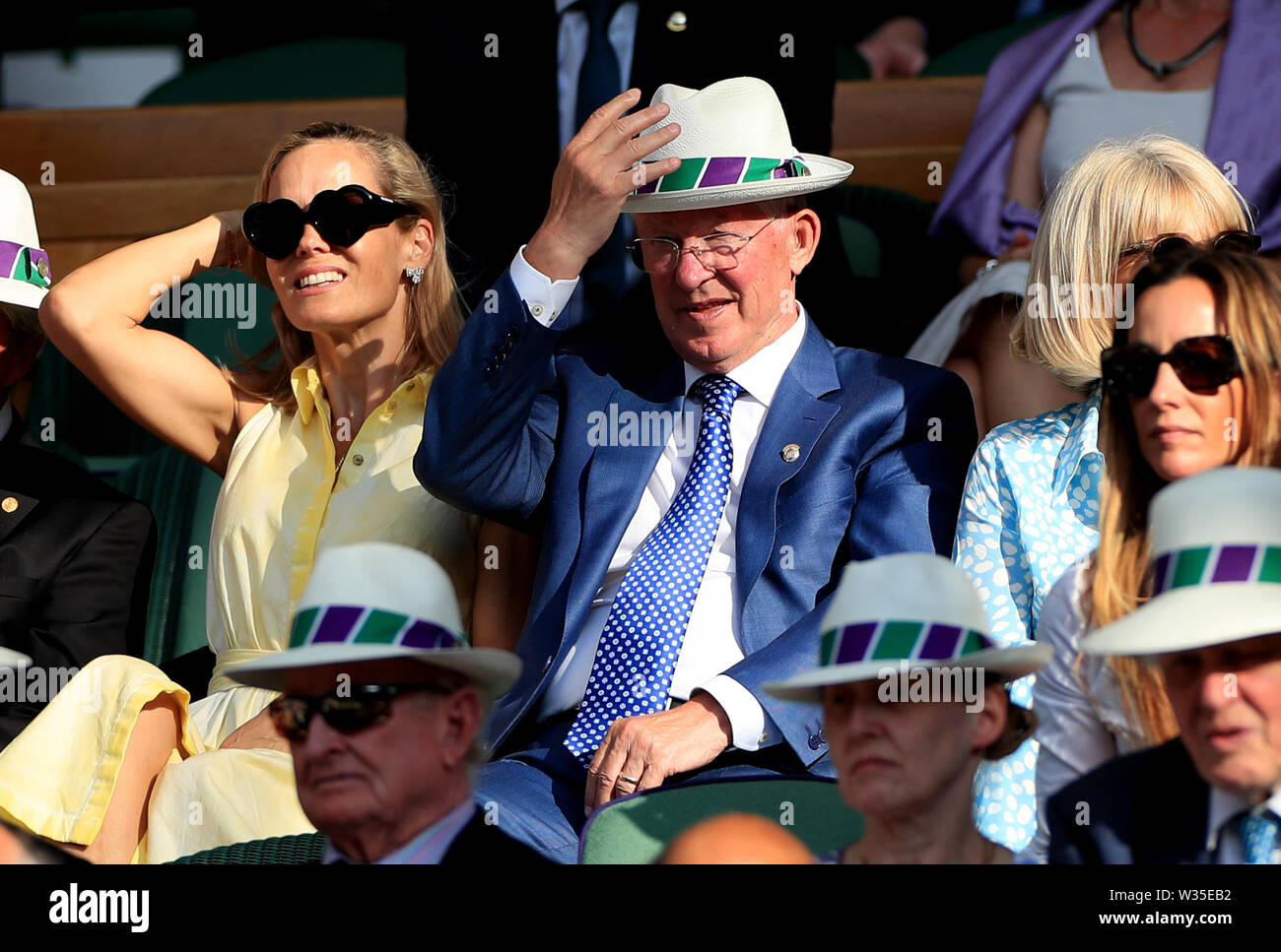 Sir Alex Ferguson Sport eine Wimbledon Sonnenhut am Tag elf der ...