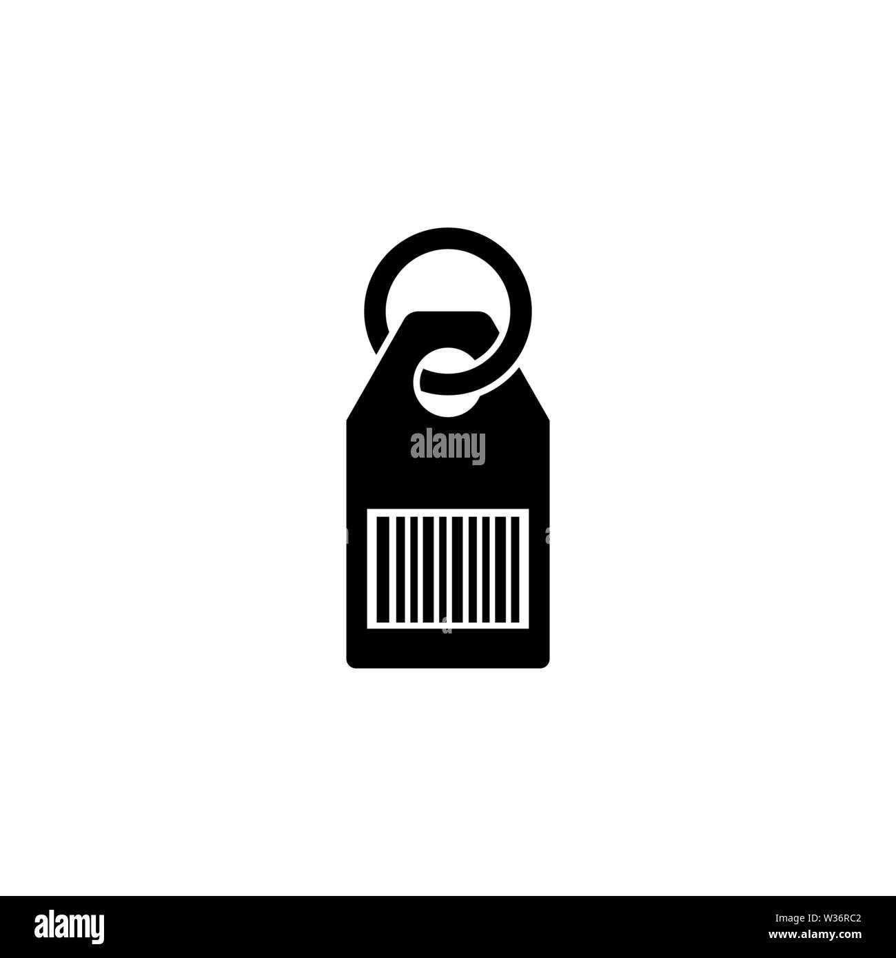 Preis Tag mit Barcode. Flache Vektor Icon Abbildung. Einfach schwarzes ...