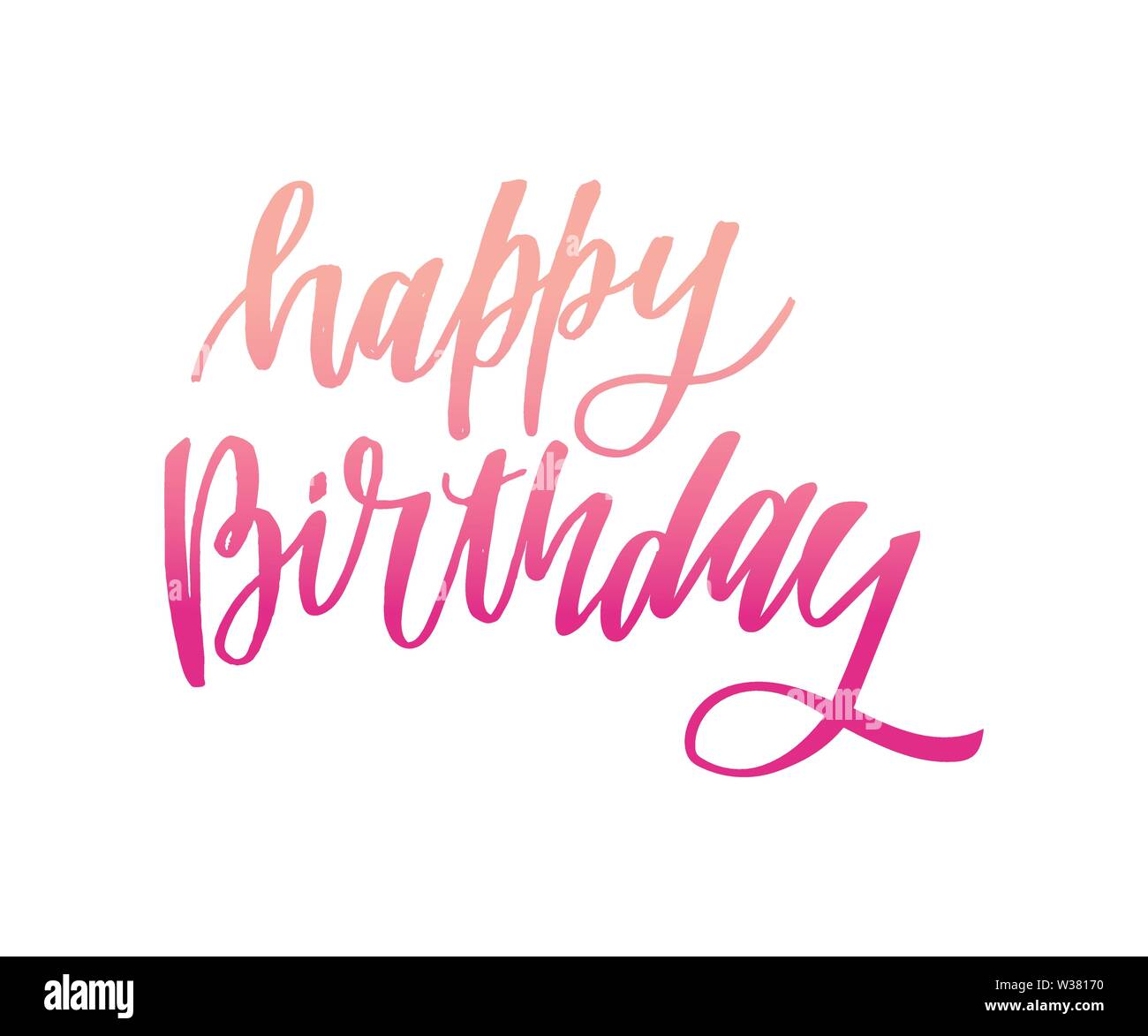 Happy birthday Hand gezeichnet Vektor Schriftzug Design auf dem ...