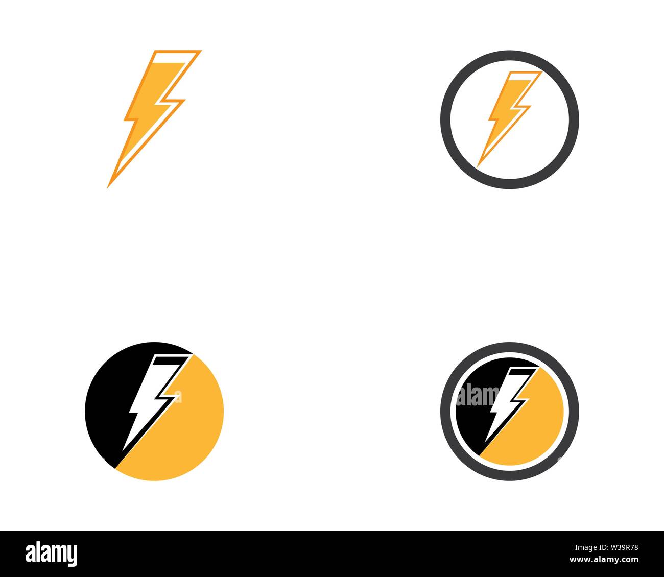 Blitz-symbol Logos und Symbole Vorlage Stockfotografie - Alamy