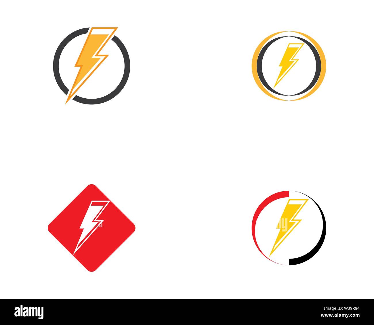 Blitz-symbol Logos und Symbole Vorlage Stockfotografie - Alamy