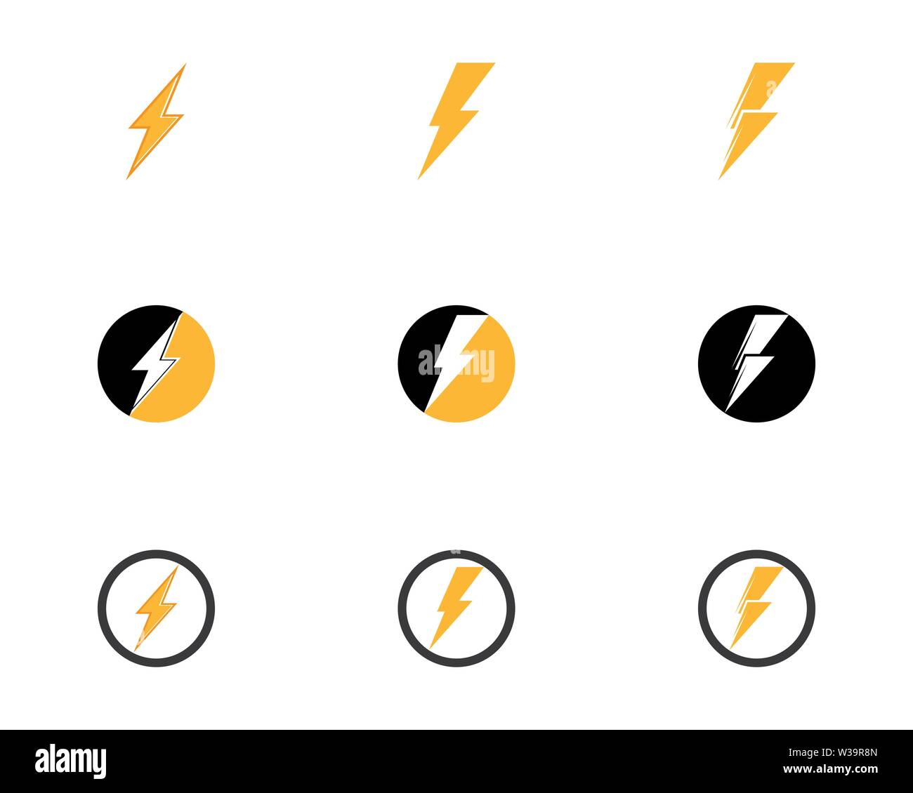 Blitz-symbol Logos und Symbole Vorlage Stockfotografie - Alamy