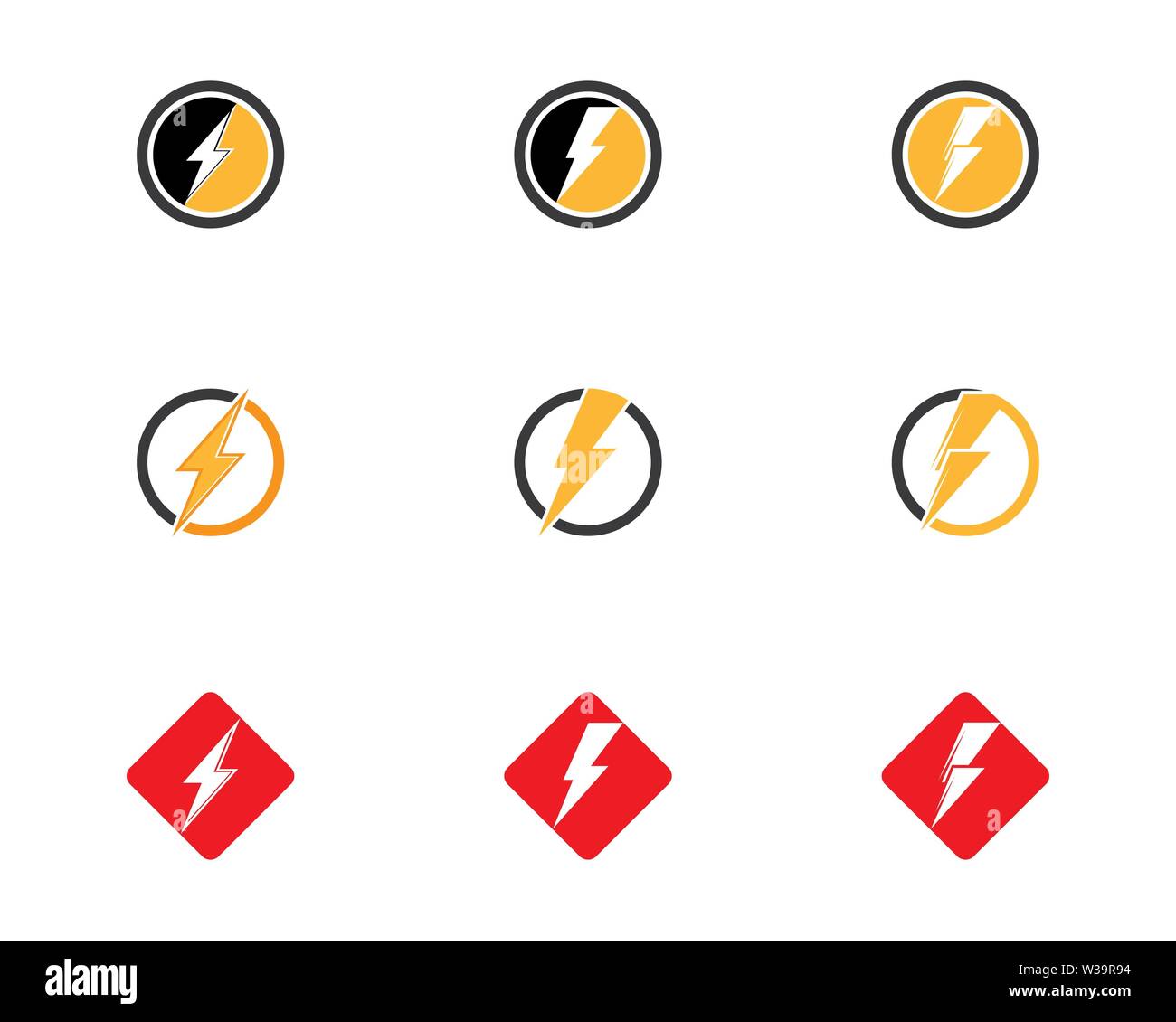 Blitz-symbol Logos und Symbole Vorlage Stockfotografie - Alamy