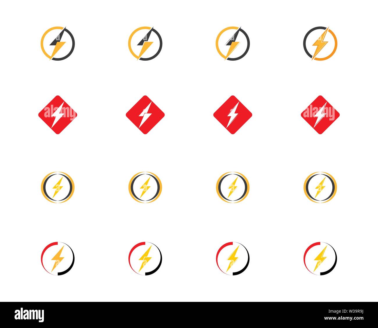 Blitz-symbol Logos und Symbole Vorlage Stockfotografie - Alamy