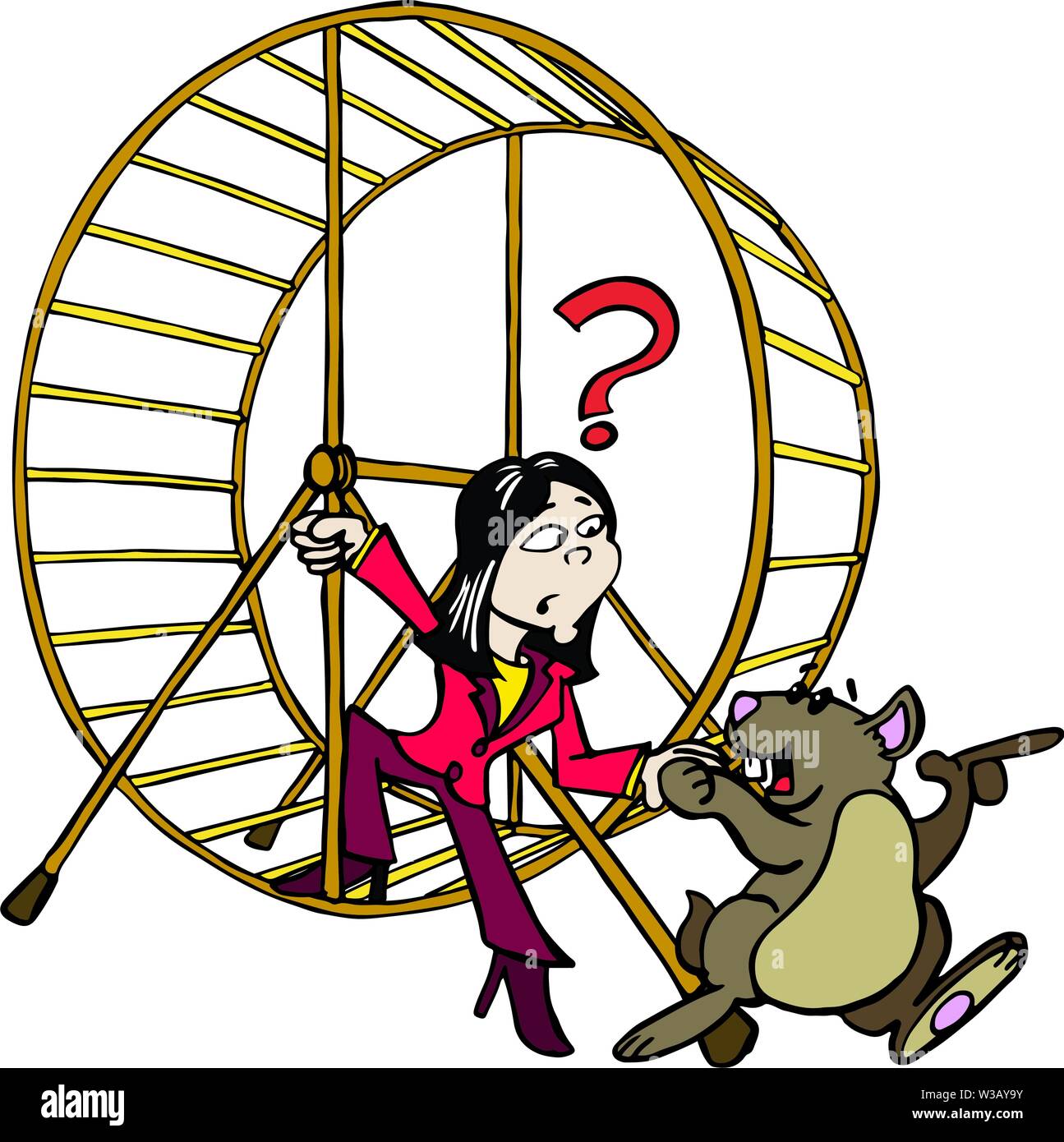 Hamster wheel illustration Stock-Vektorgrafiken kaufen - Alamy