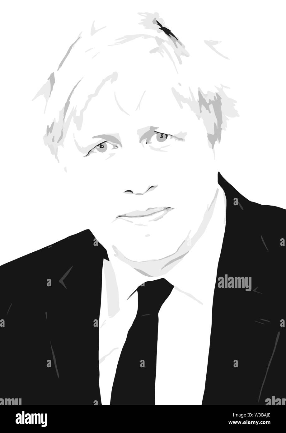 Boris johnson cartoon Schwarzweiß-Stockfotos und -bilder - Alamy