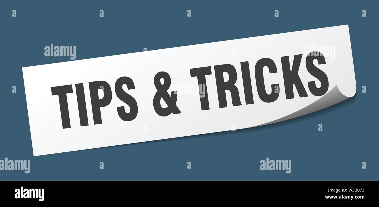 Tipps & Tricks Aufkleber. Tipps & Tricks Platz isoliert unterzeichnen ...