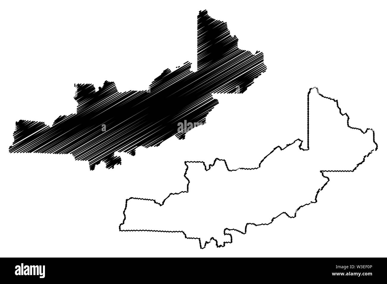 Zentrale Provinz (Provinzen von Sambia, Republik Sambia) Karte Vektor ...