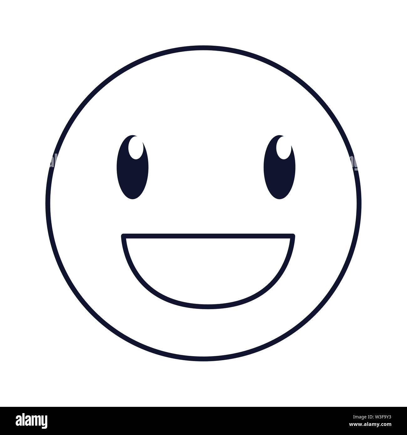Emoticon smiley Happy Face weißen Hintergrund Vector Illustration Stock ...