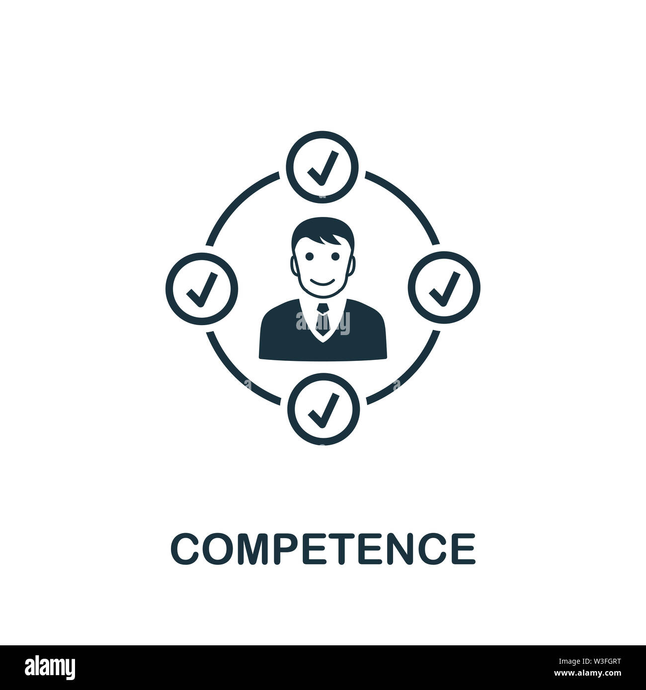 Symbol für Kompetenz. Kreative Zeichen aus Business-Management-Icons ...