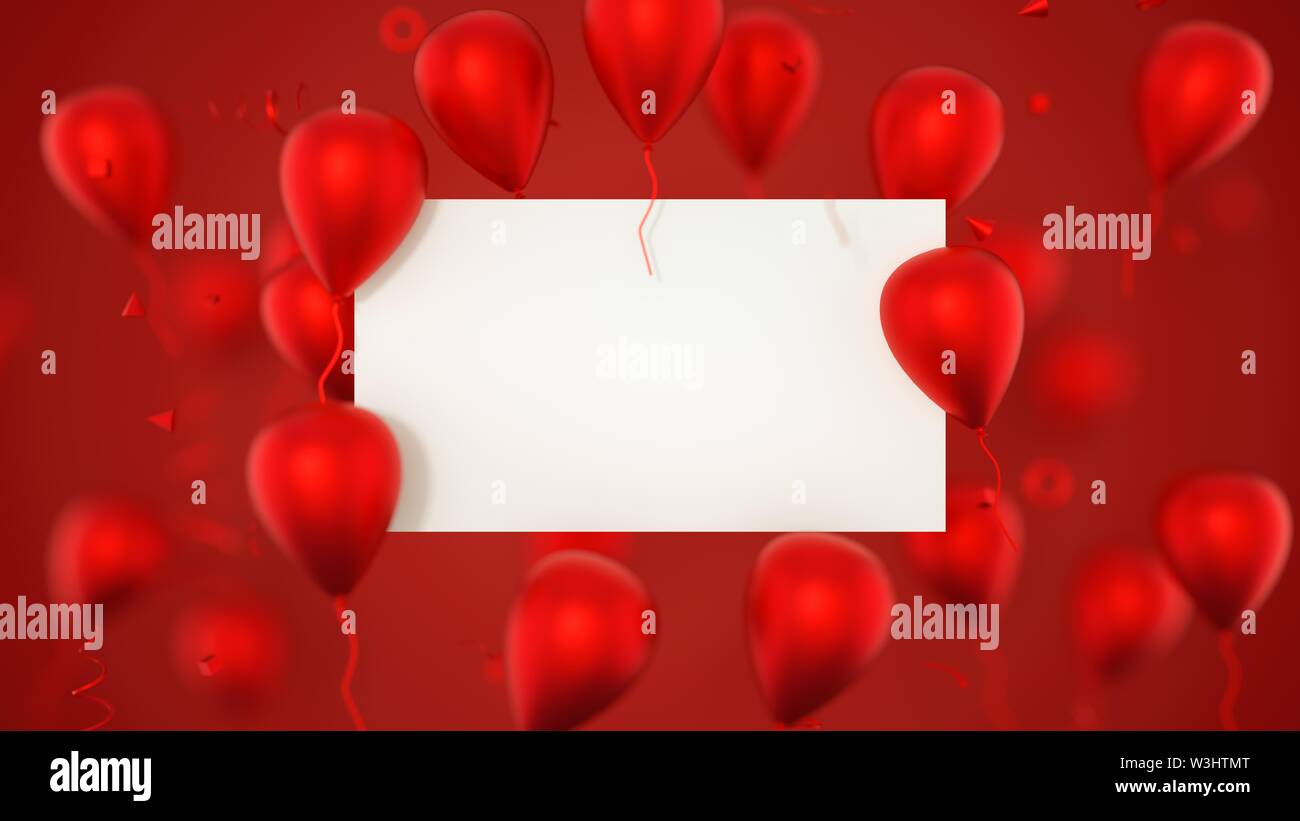 Geschenkkarte, Geburtstagskarte mit Luftballons. Eine Luftballons ...