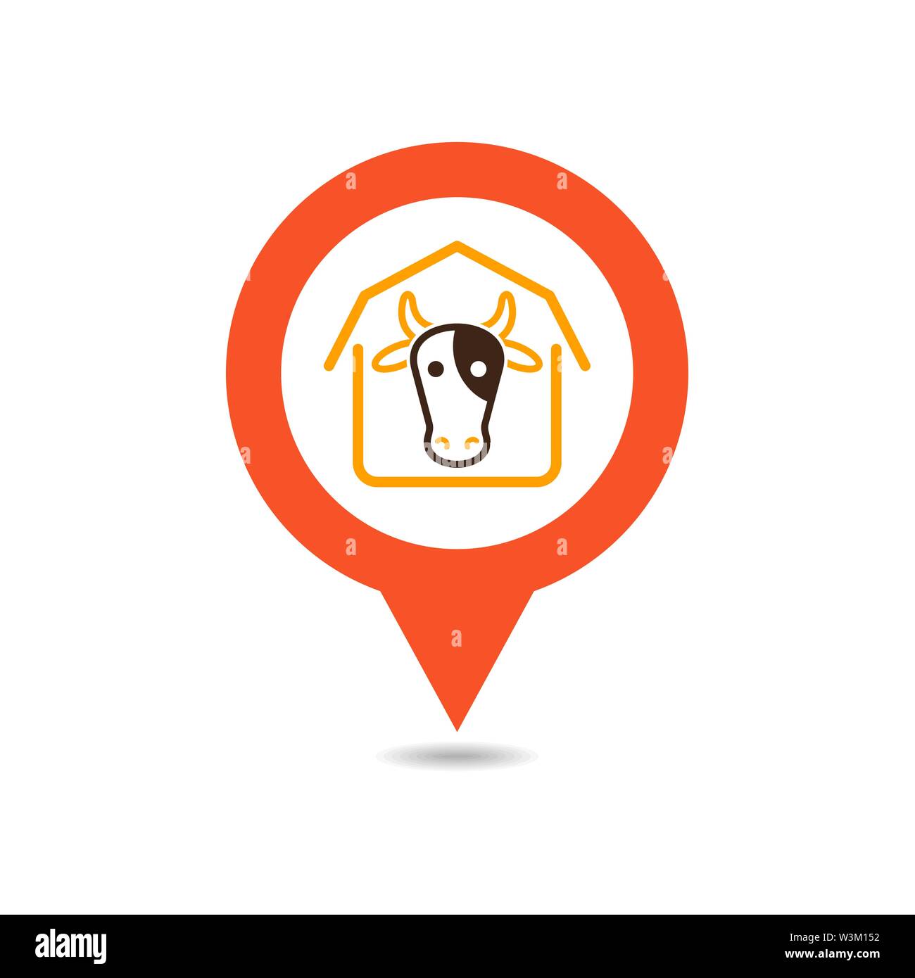 Kuhstall pin Symbol Karte. Farm Animal Kartenzeiger. Karte Marker ...