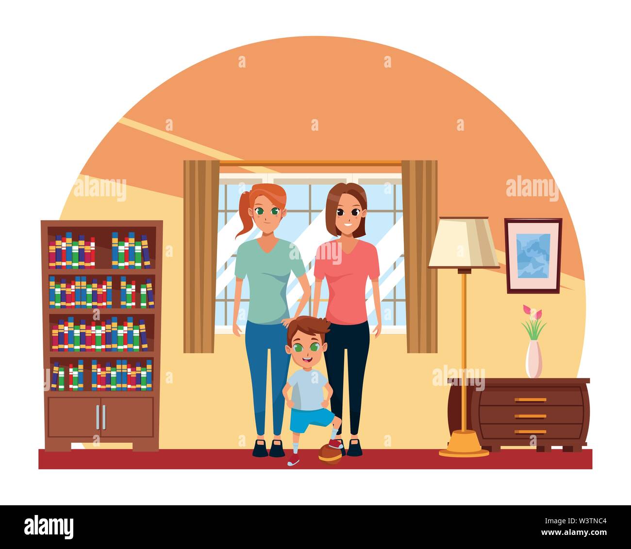 Familie Eltern und Kinder cartoons Stock-Vektorgrafik - Alamy