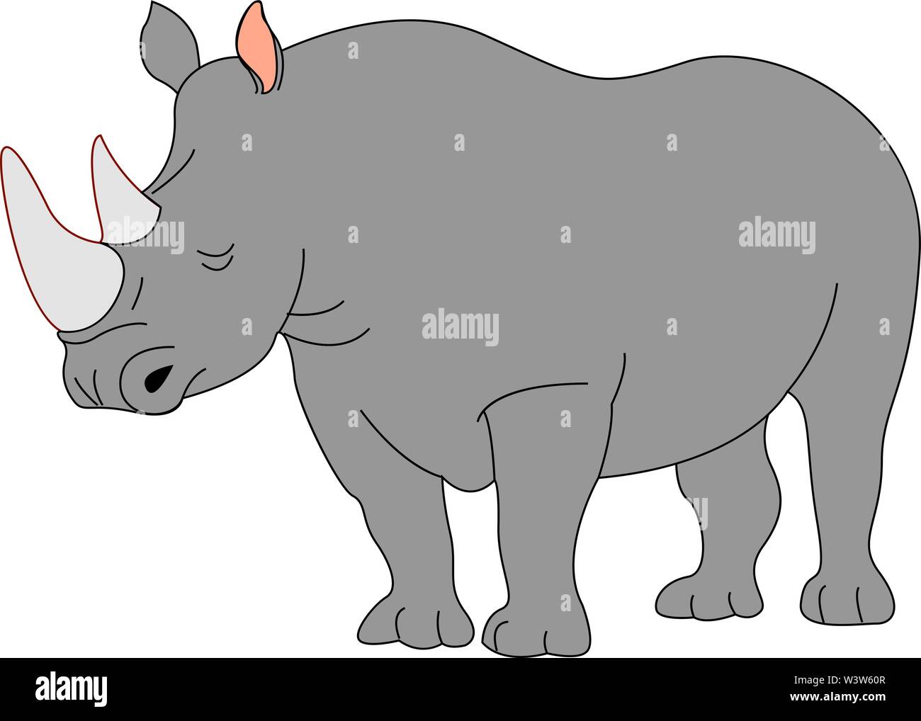 Nashorn kopf zeichnung Stock-Vektorgrafiken kaufen - Alamy