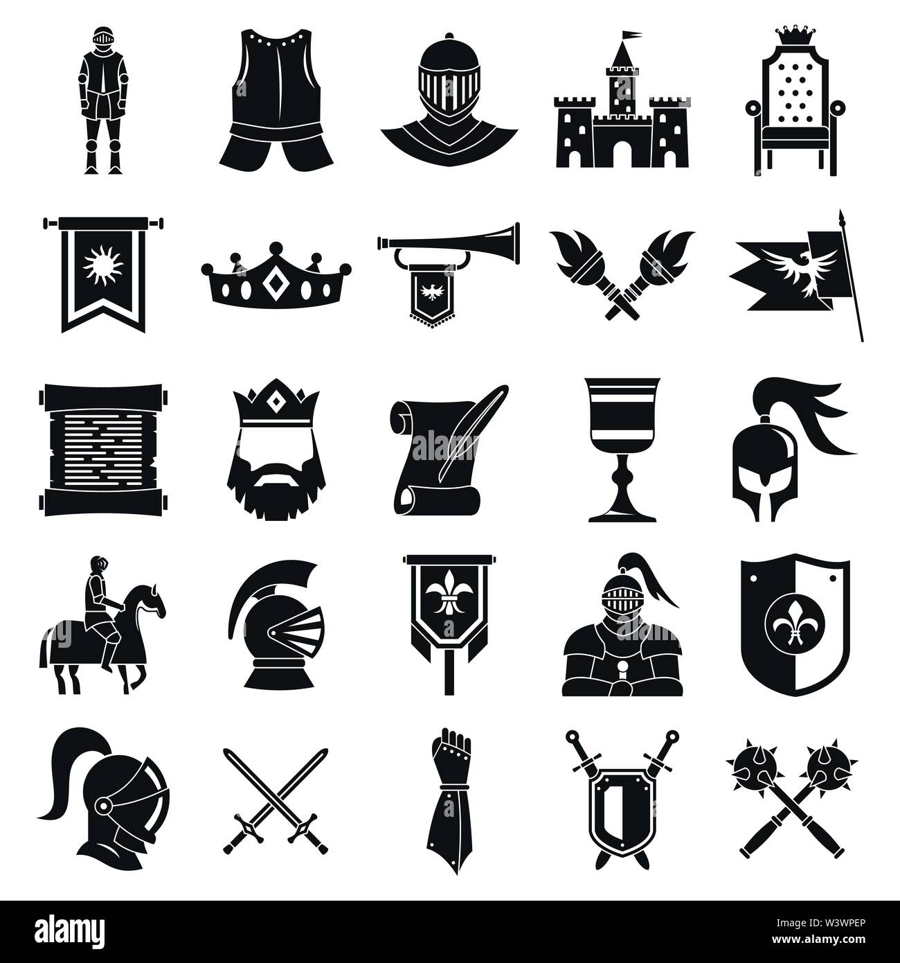 Ritter Symbole gesetzt. Einfacher Satz von Ritter Vector Icons für Web ...