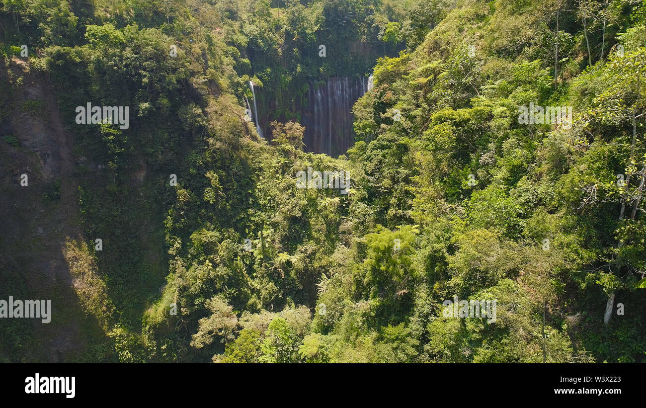 Luftaufnahme Wasserfall Chupan sewu in Java, Indonesien. Wasserfall in ...