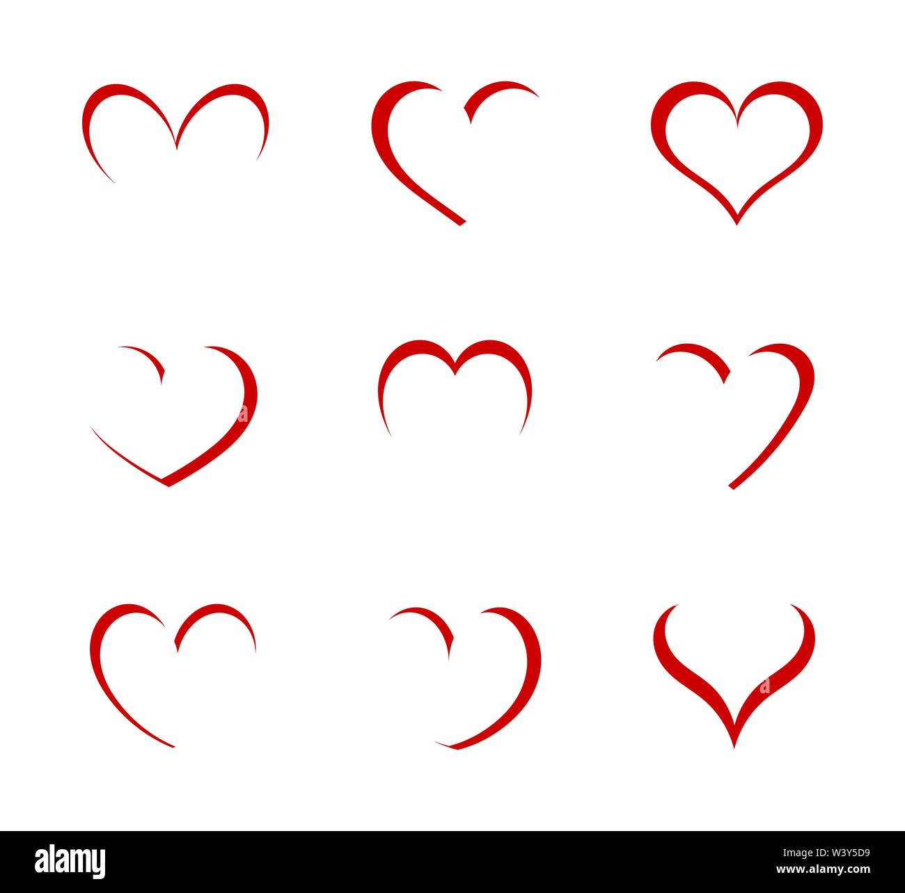 Herz formen Symbole. Vector Illustration Stock-Vektorgrafik - Alamy