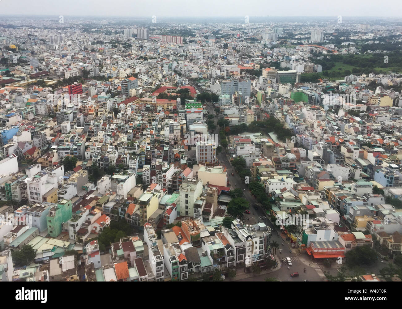 Saigon, Vietnam - Jul 6, 2019. Luftaufnahme von Saigon (Ho Chi Minh ...