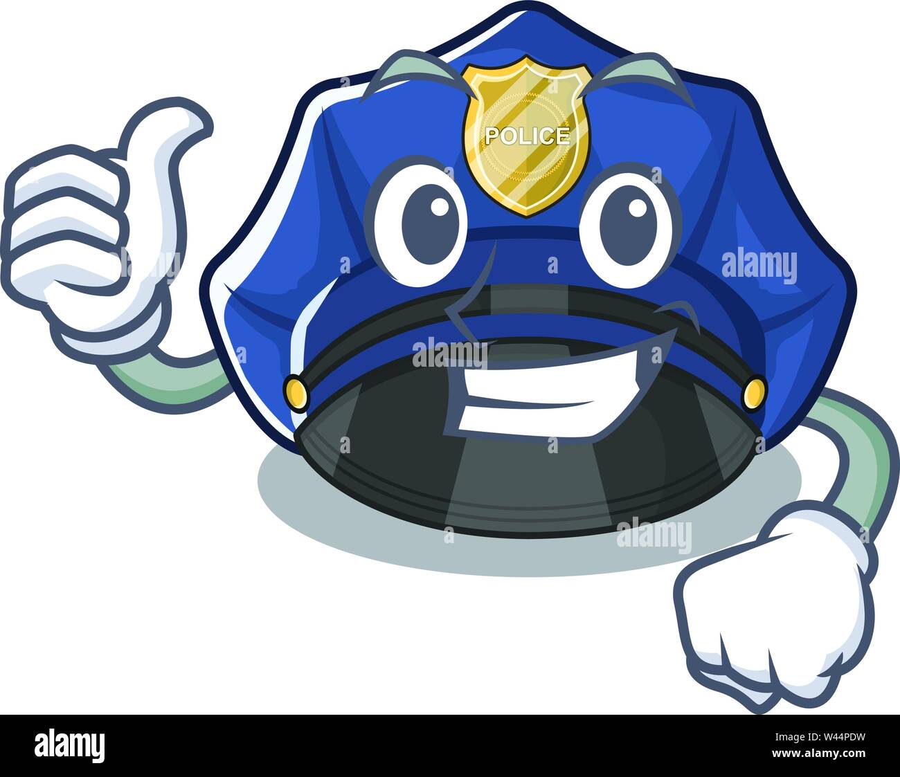 Daumen hoch Polizei Hut in die zeichenform Vector Illustration Stock ...