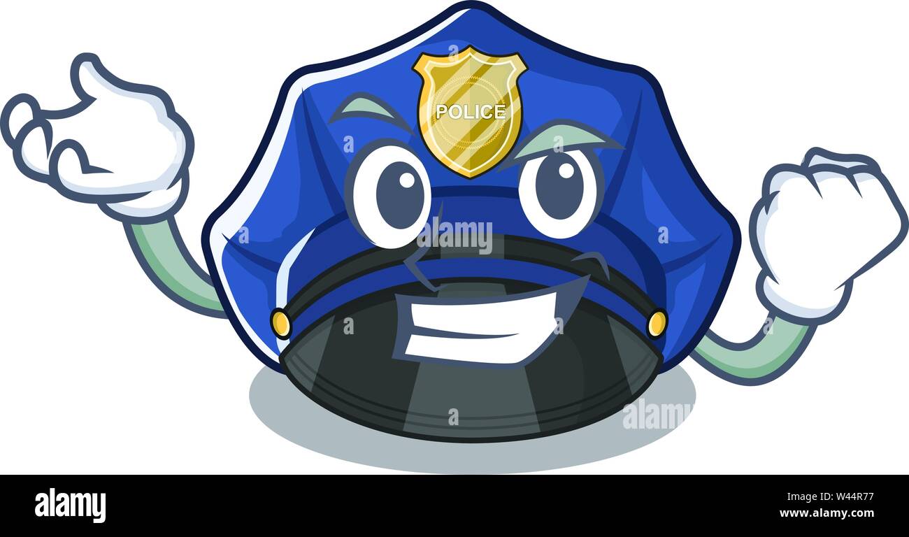 Erfolgreiche Polizei Hut in die zeichenform Vector Illustration Stock ...
