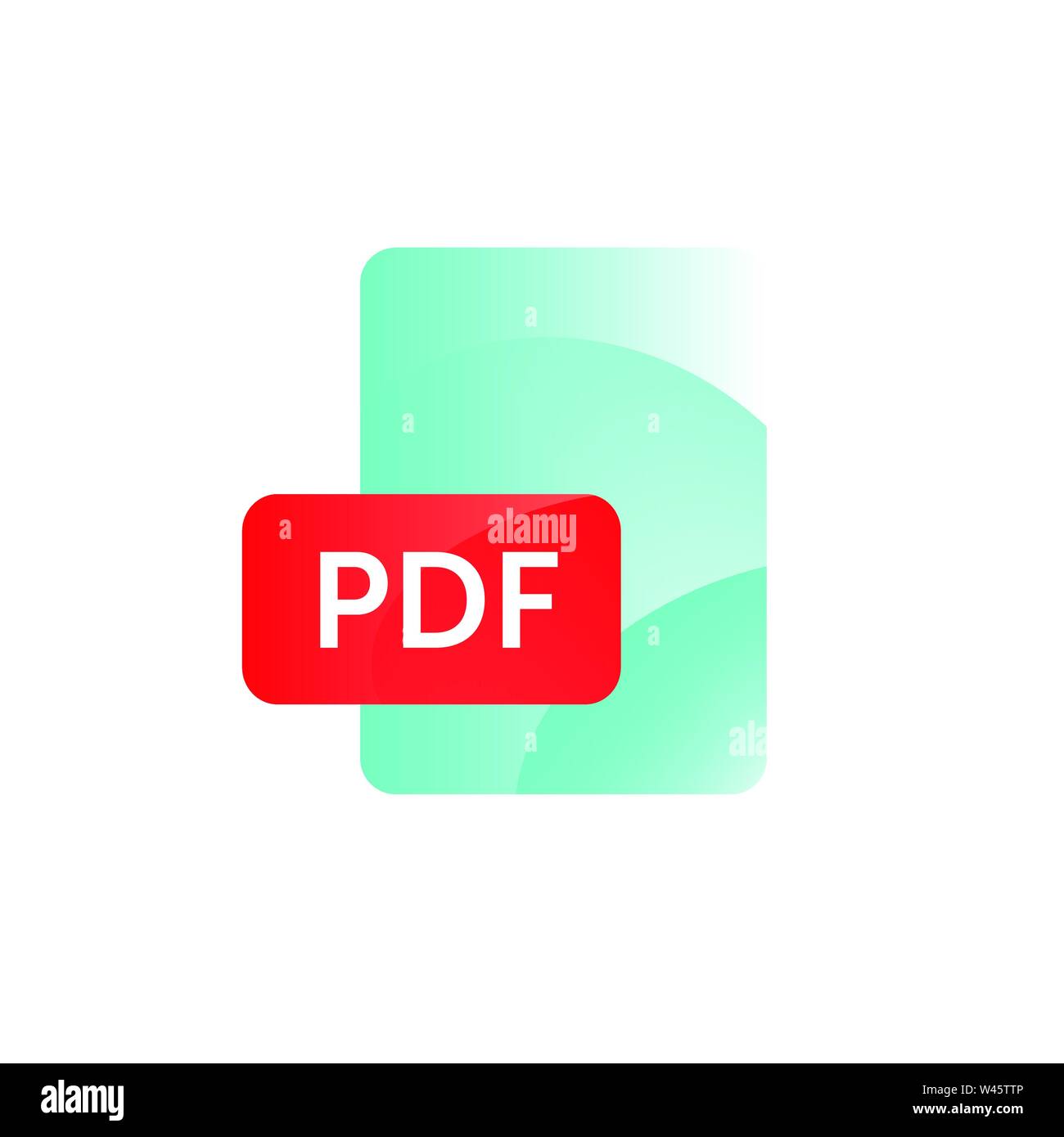 PDF-Symbol. Vektor. Gradient flacher Stil. Helle, moderne Darstellung ...