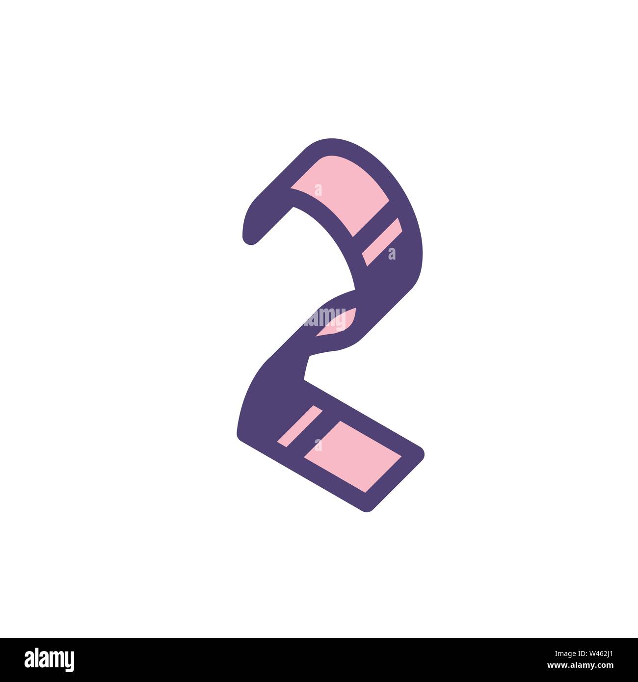 Logo, Zeichen Nummer 2. Vektor. Linear, umriss Symbol. Isometrie, 3 D ...