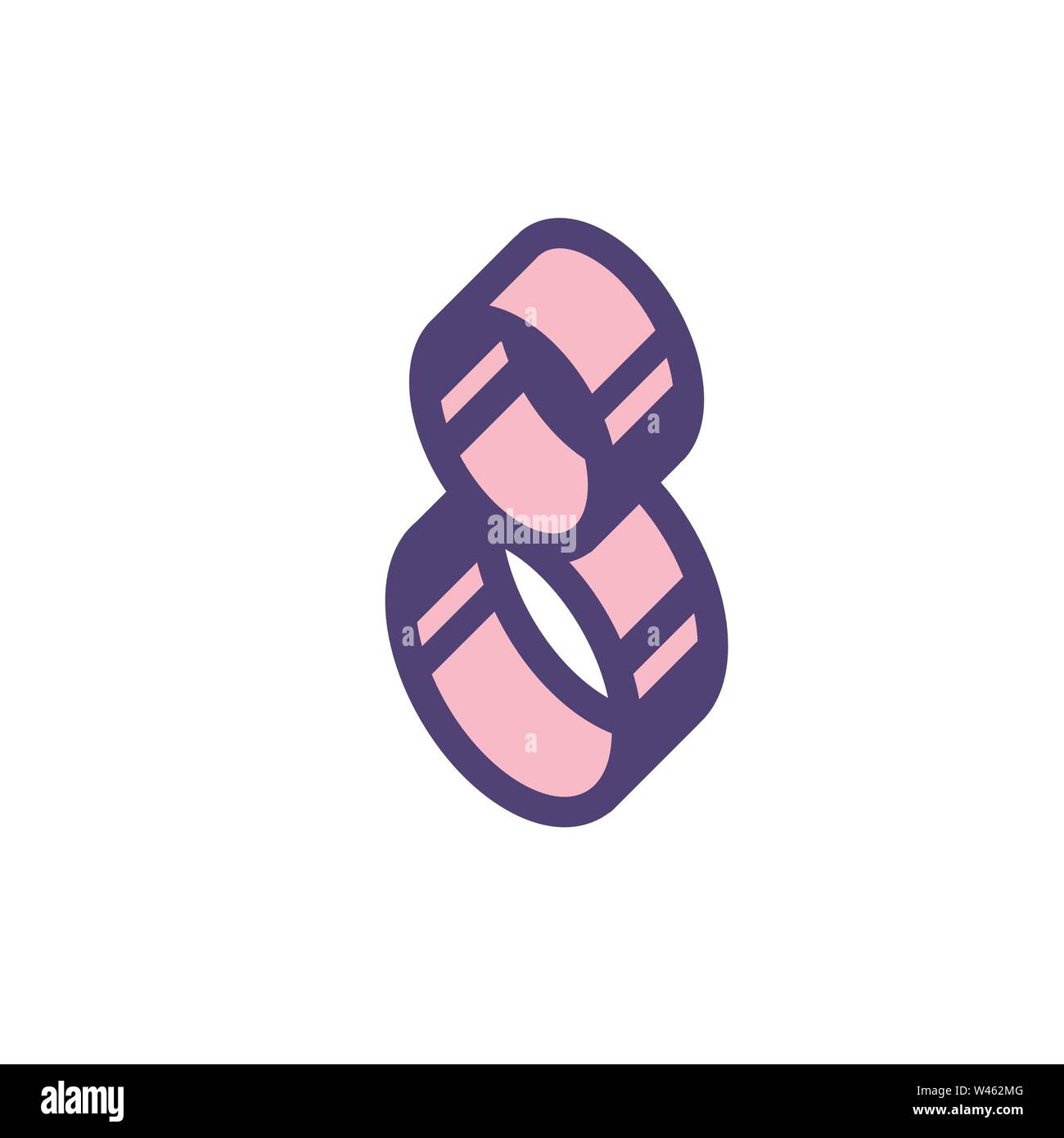 Logo, Zeichen Nummer 8. Vektor. Linear, umriss Symbol. Isometrie, 3 D ...