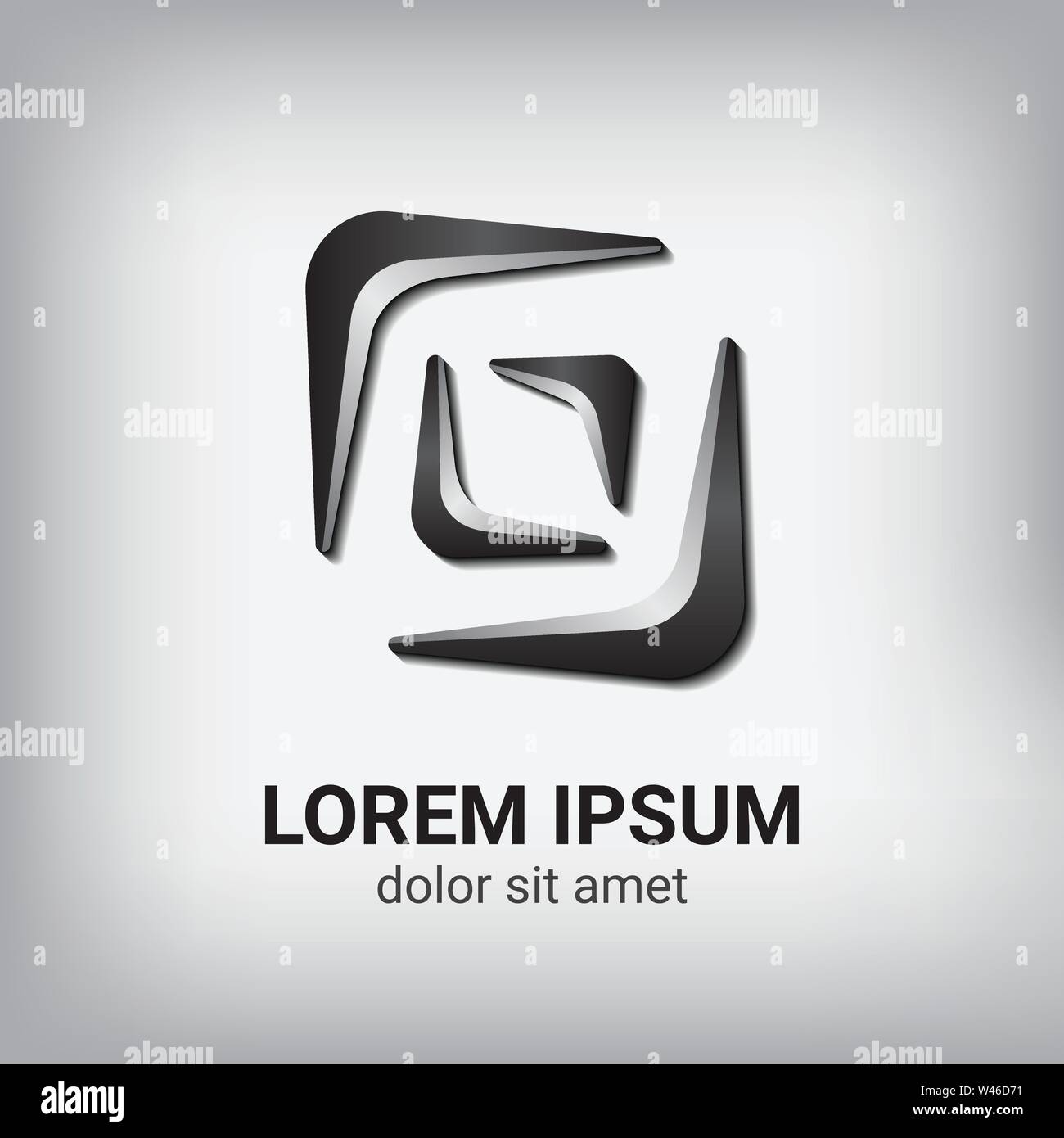 Quadratische Vektor-Logo-Design-Vorlage, Winkel-Symbol, Eckzeichen ...