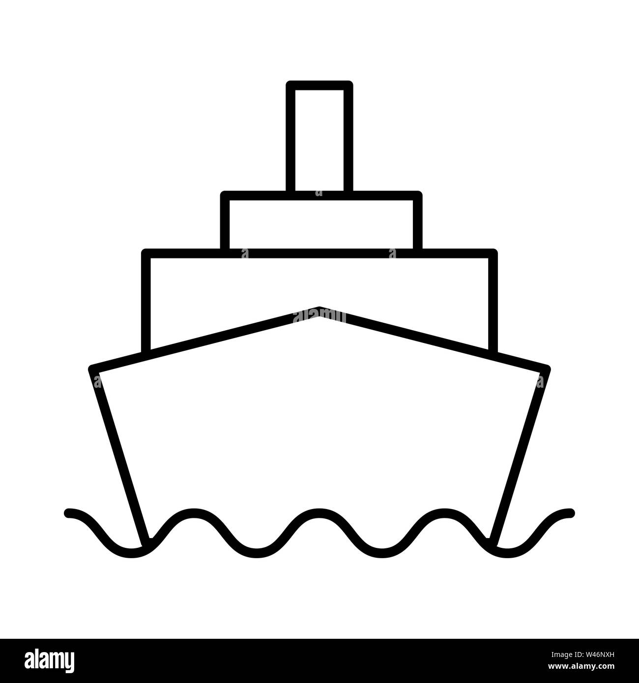 Kreuzfahrt Vektor icon. Schiff, Transport Symbol. Flache vektor Zeichen ...