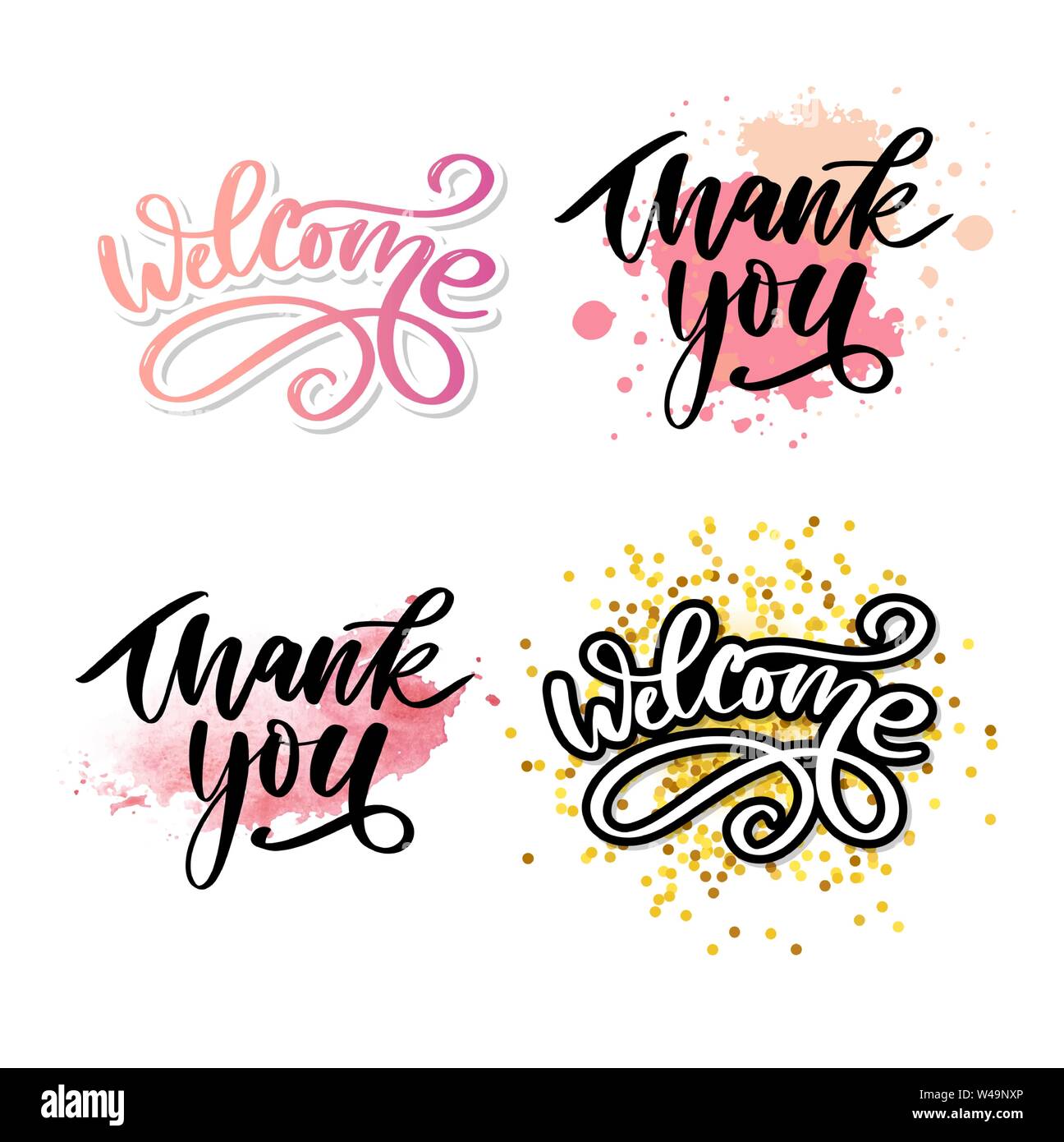 Herzlichen dank handlettering Ausgeschnittene Stockfotos und -bilder ...