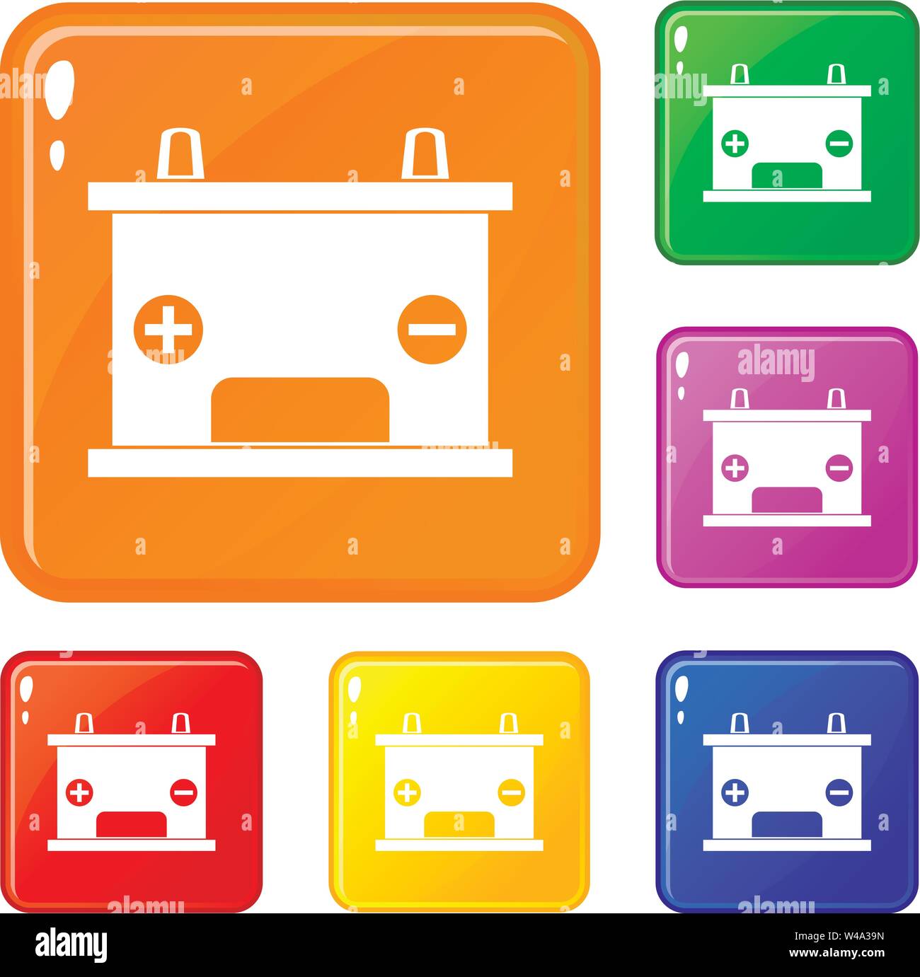 Strom Akku Icons Set Vector Farbe Stock-Vektorgrafik - Alamy