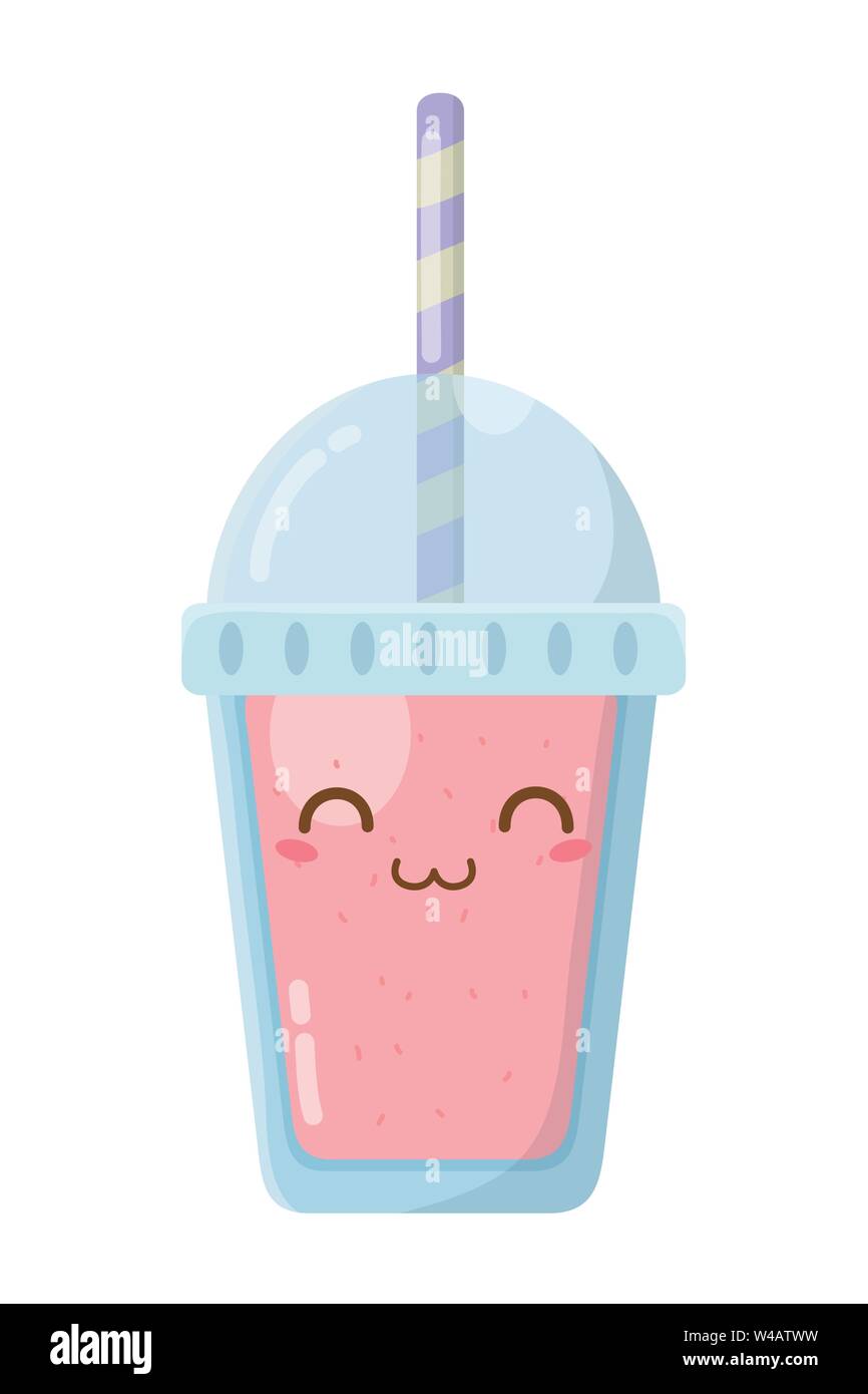Lecker lecker süß Milchshake cartoon Vector Illustration graphic design ...