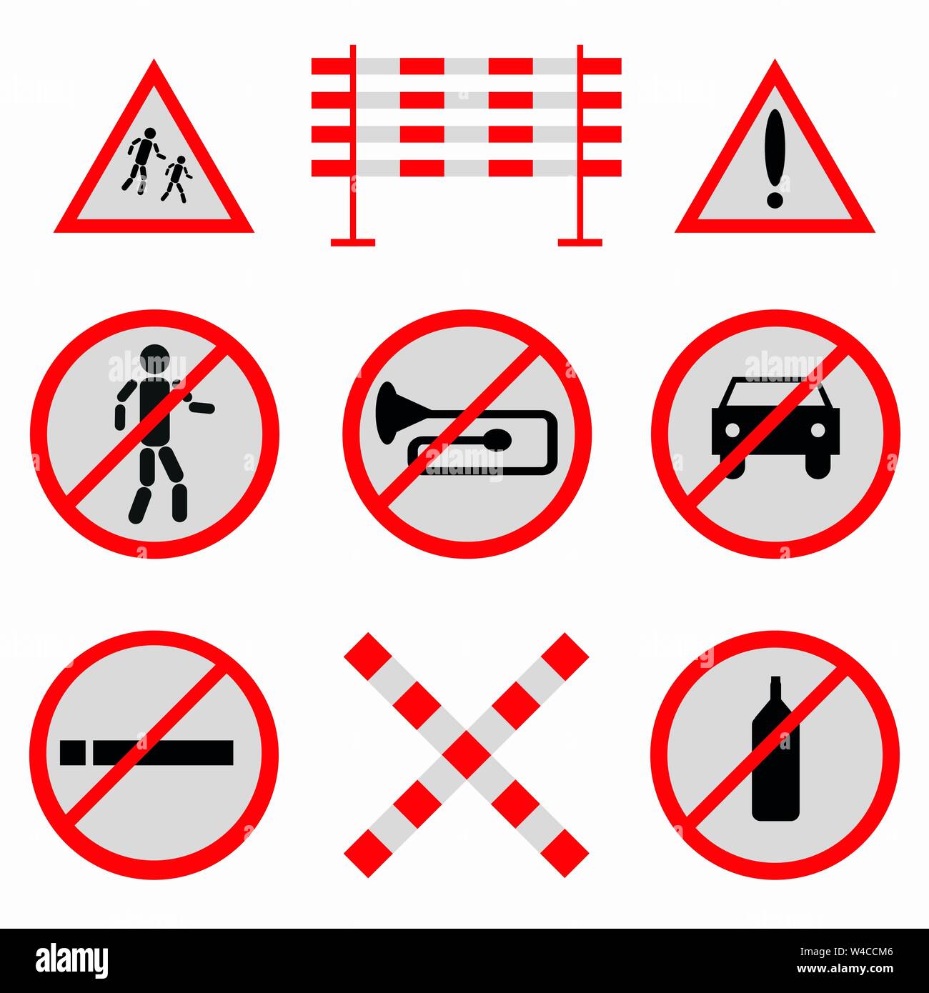 Farbige Verkehrszeichen Sammlung von schönen Symbole Stock-Vektorgrafik ...