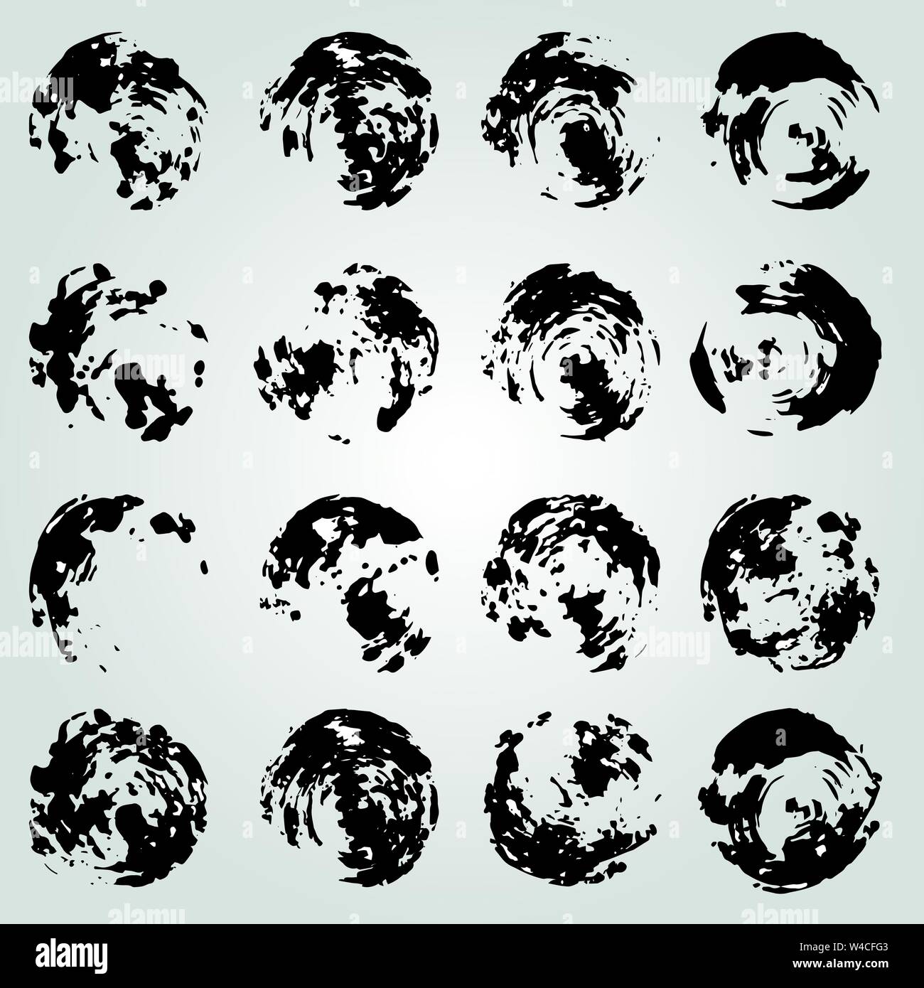 Sammlung von Schwarz-Weiß-Flecken auf hellem Hintergrund Vector ...