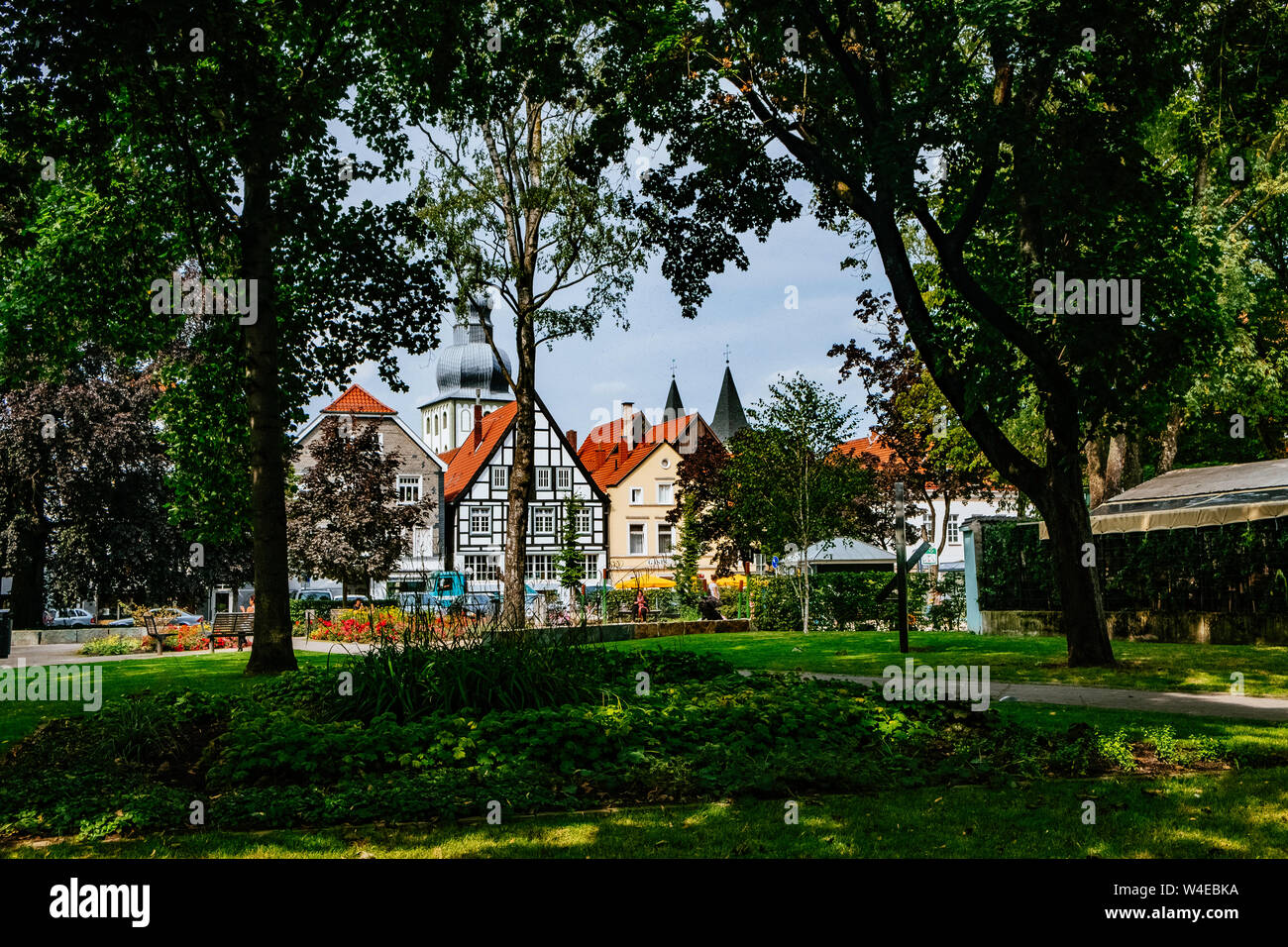 Das historische Stadtzentrum in Lippstadt, Deutschland mit einem ...