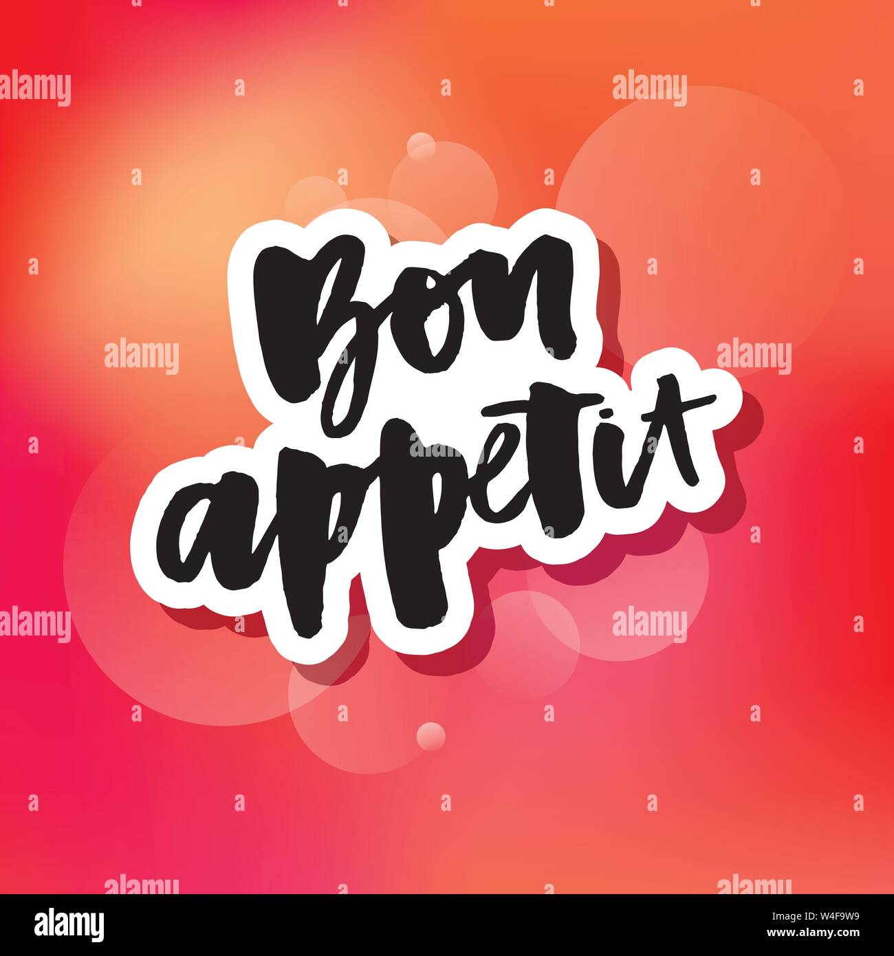 Bon appetit hand lettering Stock-Vektorgrafiken kaufen - Alamy