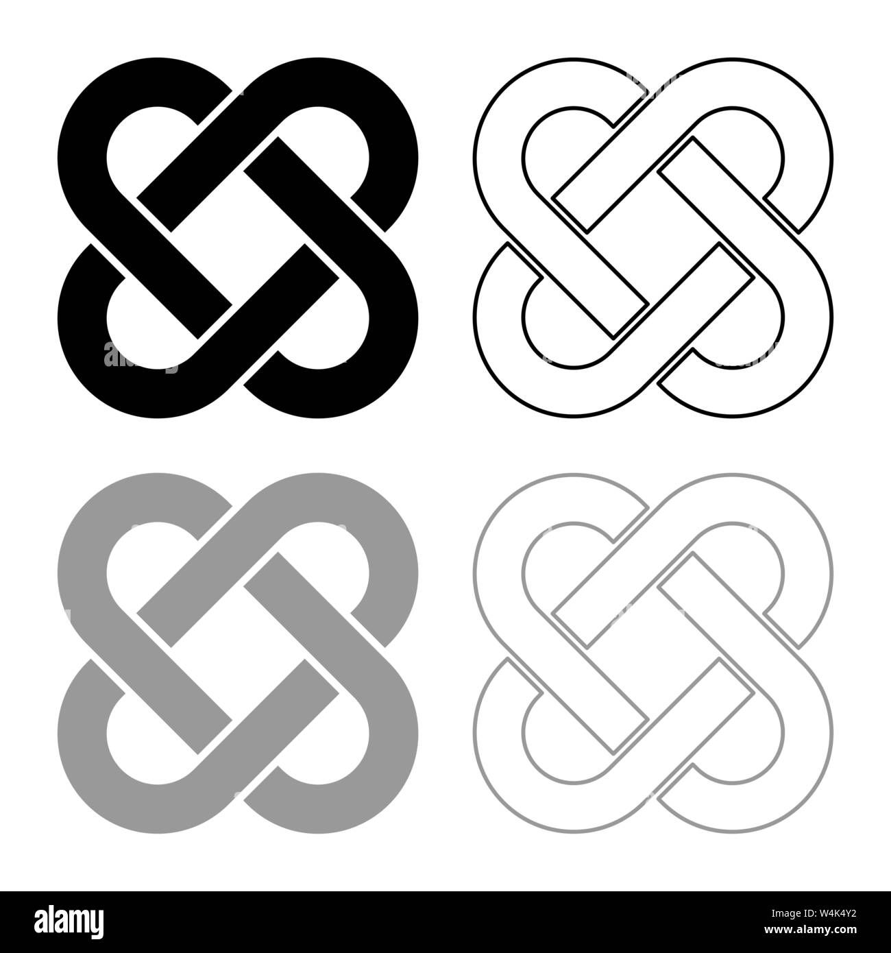 Keltischer Knoten Symbol Umrisse Set schwarz Farbe grau Vektor ...