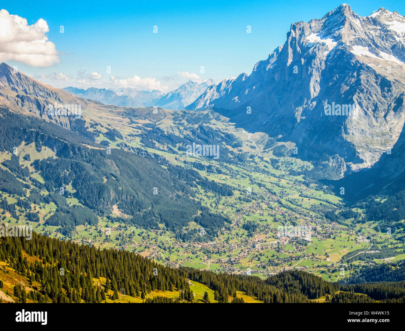 Landschaft vista auf dem Männlichen zur Kleinen Scheidegg Panoramaweg ...