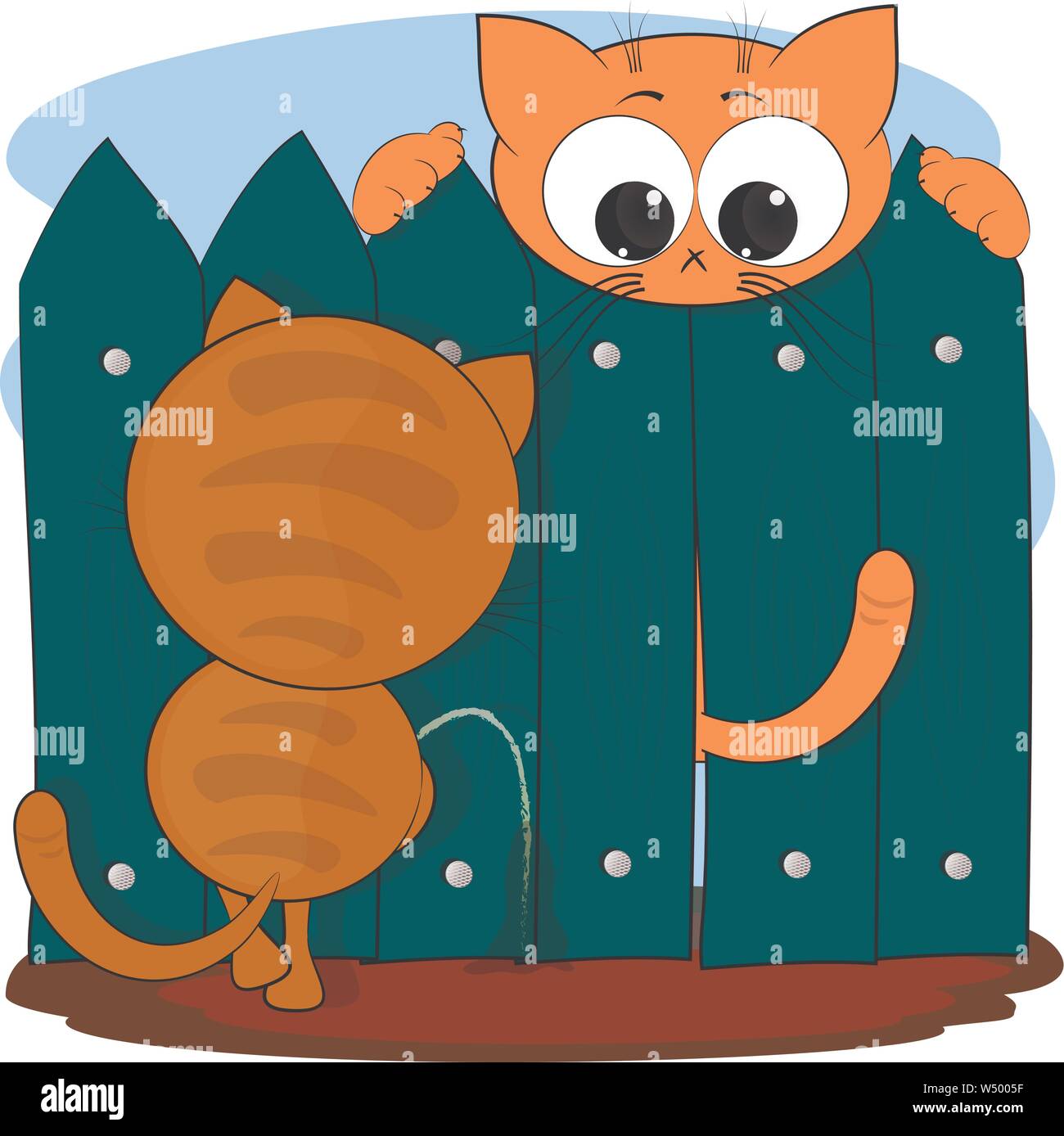 Zwei Katzen. cartoon comic Vector Illustration Stock-Vektorgrafik - Alamy