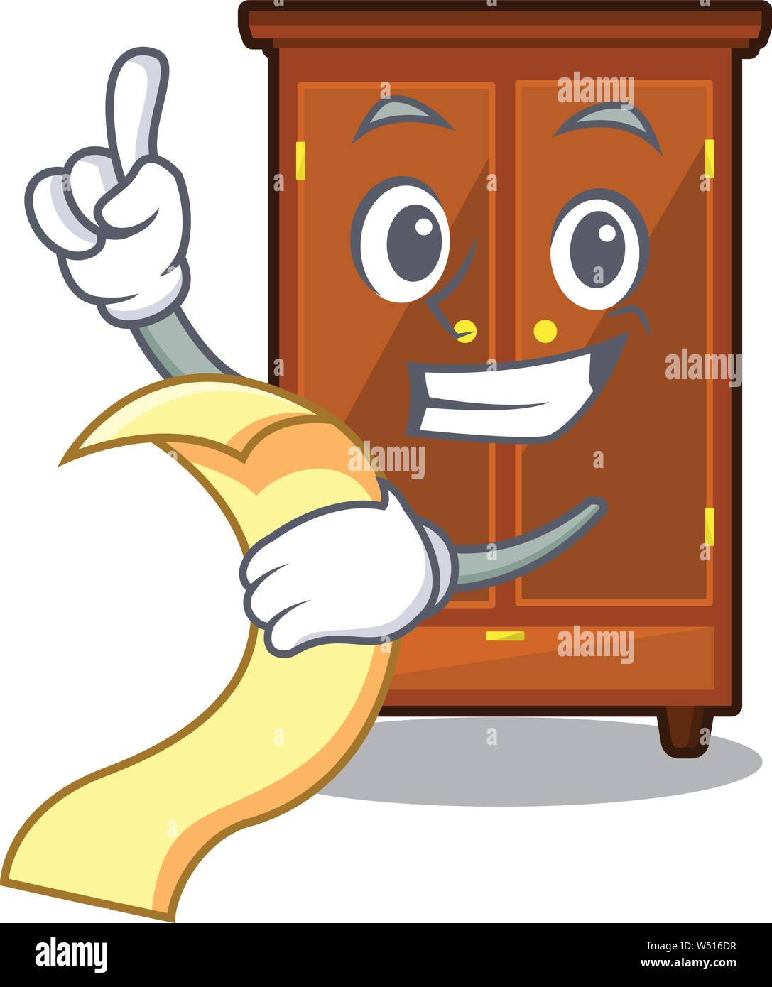 Mit menü Schrank im ein Cartoon Vektor-illustration isoliert Stock ...