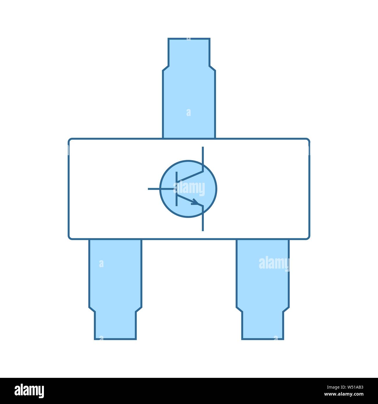Smd-Transistor Symbol. Dünne Linie mit blauer Füllung Design. Vector ...