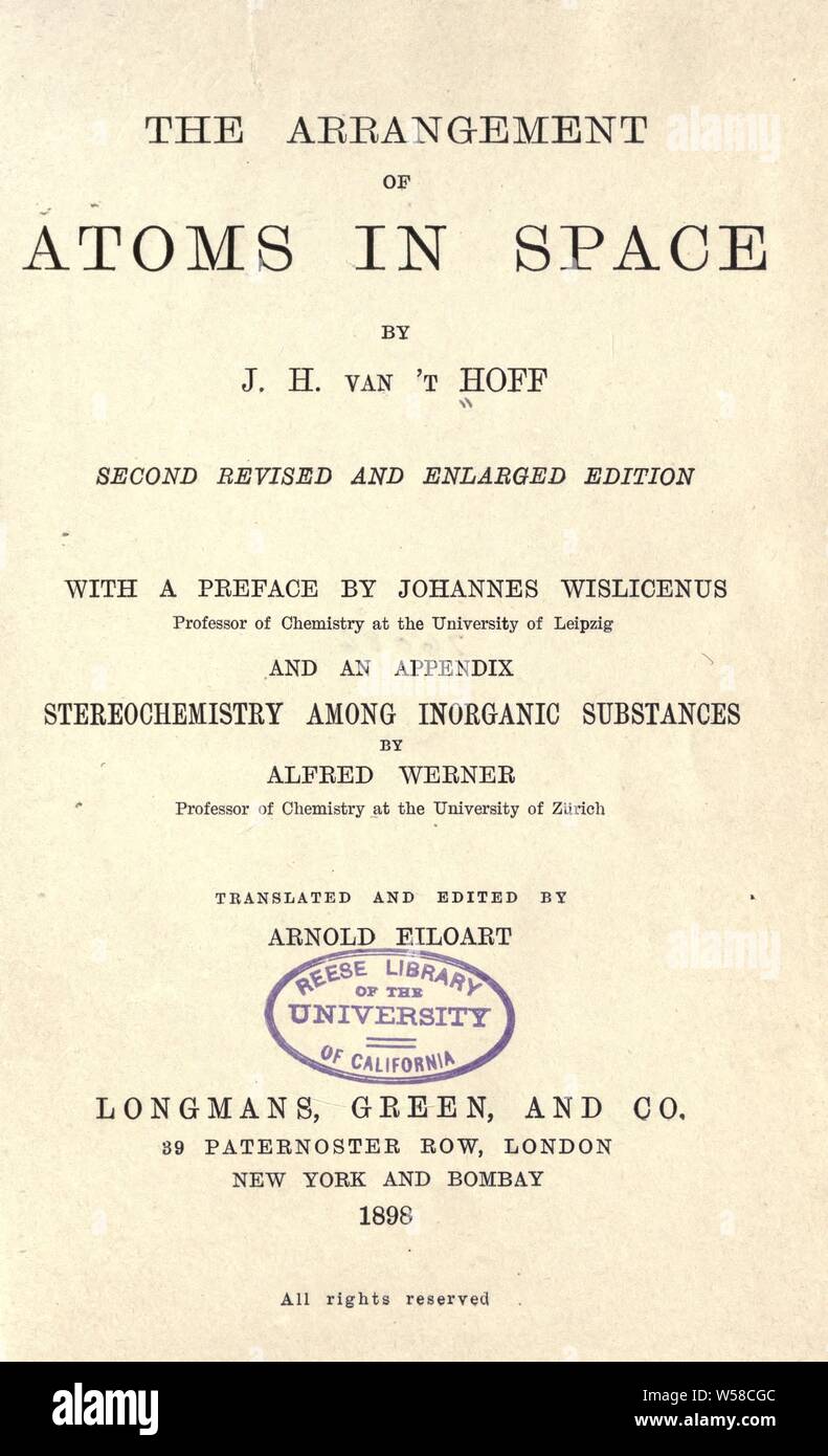 Jacobus Henricus Van T Hoff Stockfotos und -bilder Kaufen - Alamy