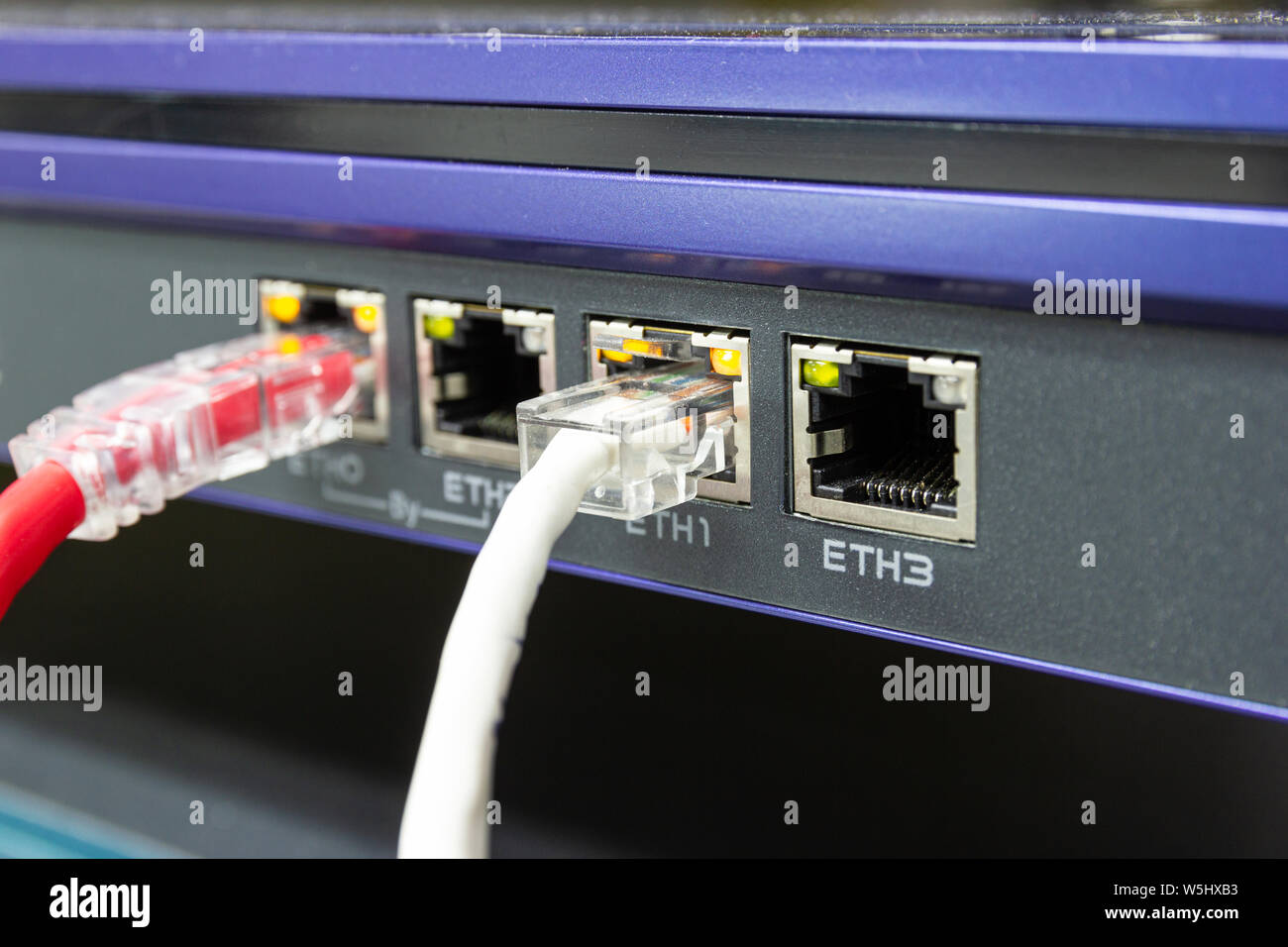 Das Netzwerk Kabel an LAN-Anschluss im Rechenzentrum verbinden, Konzept ...