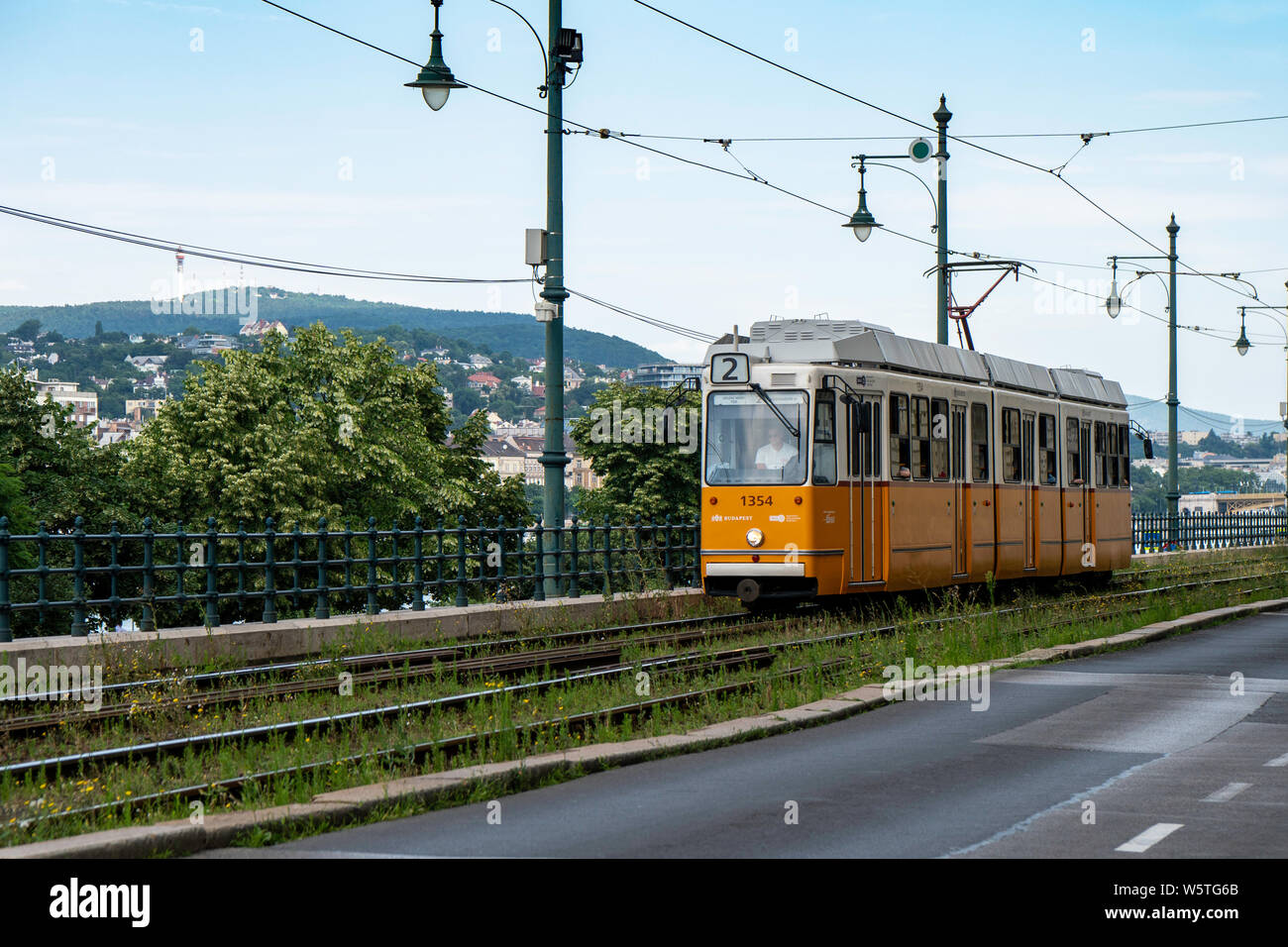 Budapest, Ungarn Juli 05, 2019: Der Budapester Straßenbahn-Netzwerk ist ...