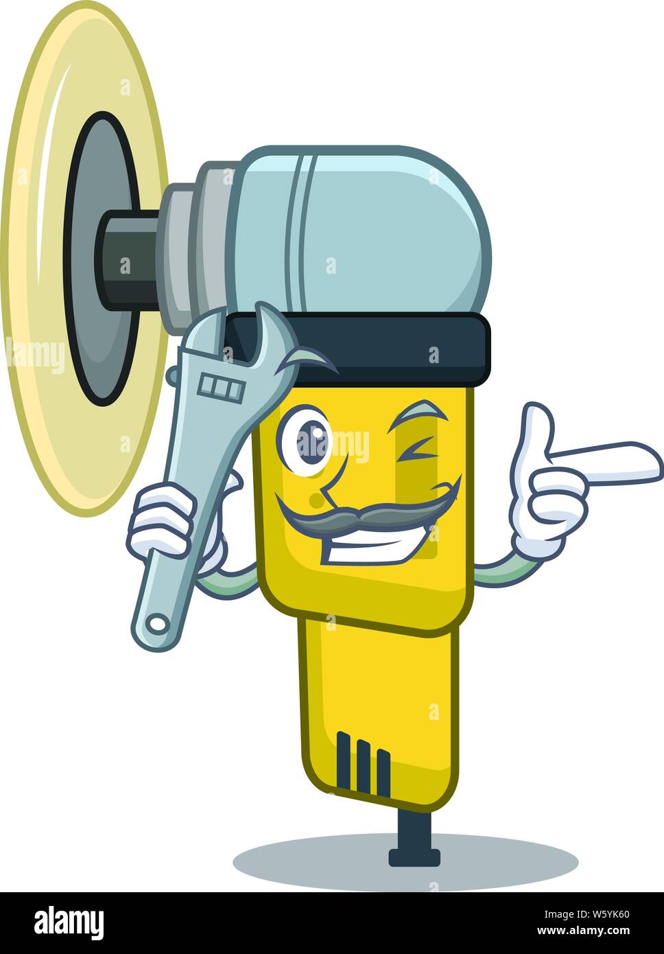 Mechanic pneumatic Sander in Character Box Vector Illustration Stock ...