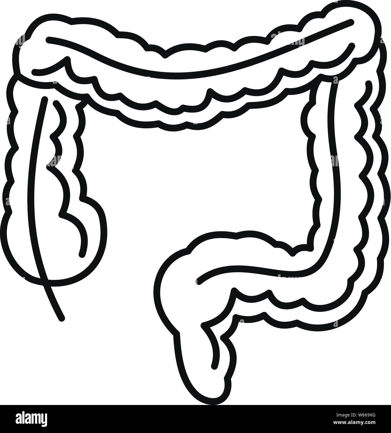 Menschlichen Darm Symbol. Umrisse menschlichen Darm vektor Symbol für ...
