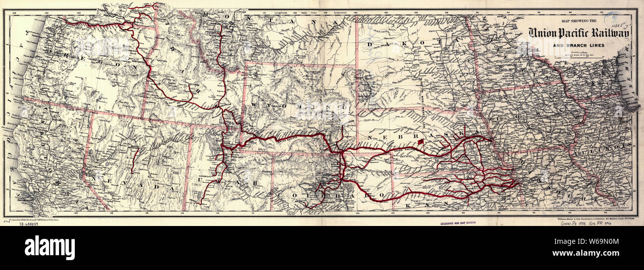 0408 Railroad Maps Landkarte der Union Pacific Railway und ...