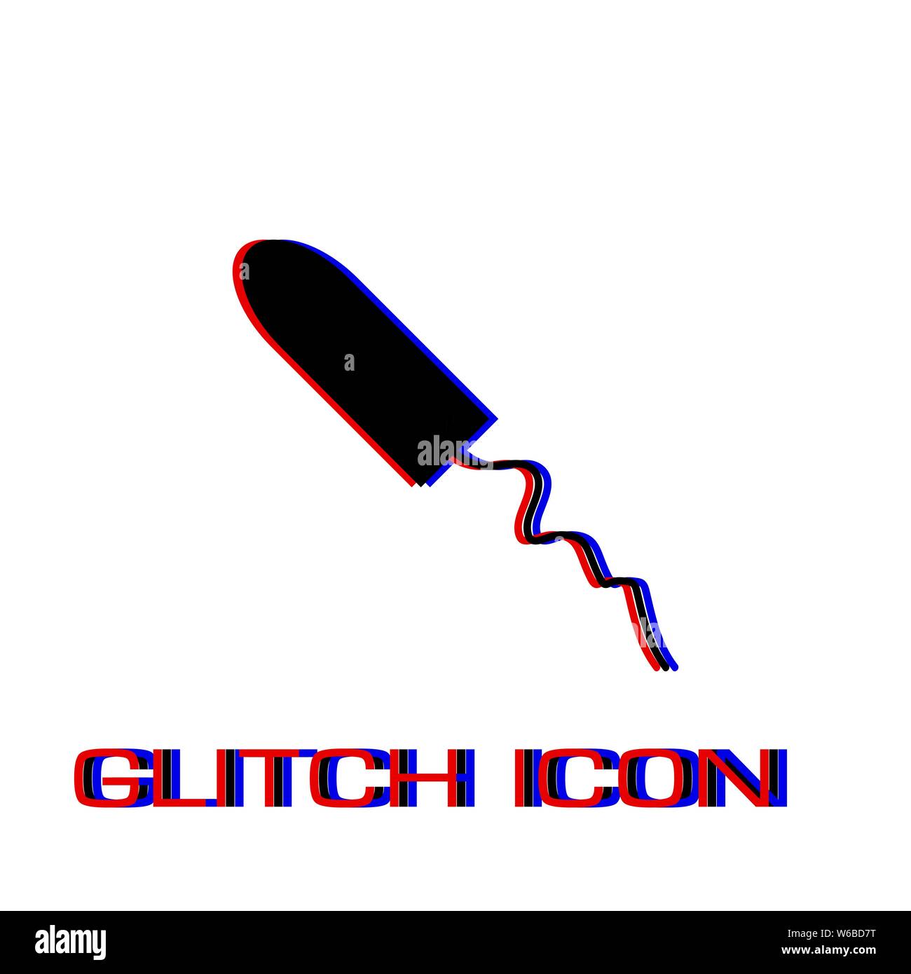Tampon Symbol flach. Einfache Piktogramm-Glitch Wirkung. Vector ...