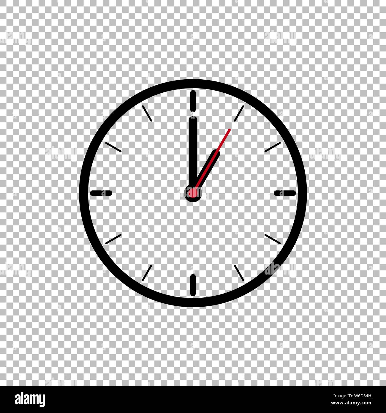 One O'Clock flachbild Icon Design vorlage isoliert Abbildung auf ...