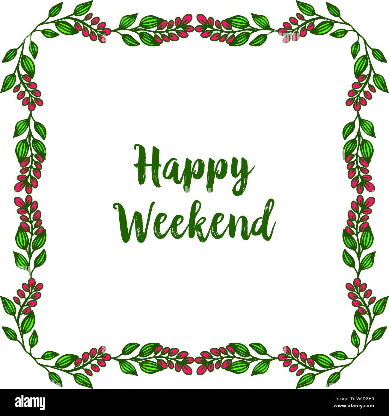 Design Template happy weekend, verschiedene Form einzigartige Blatt ...